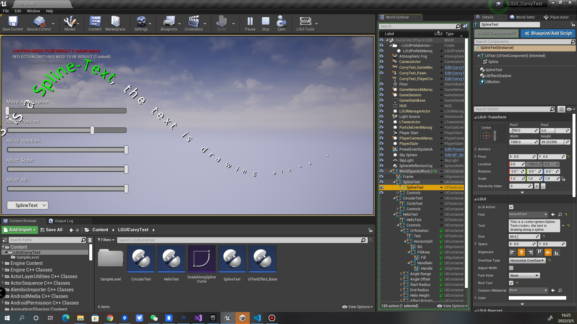 LGUI CurvyText in Blueprints - UE Marketplace