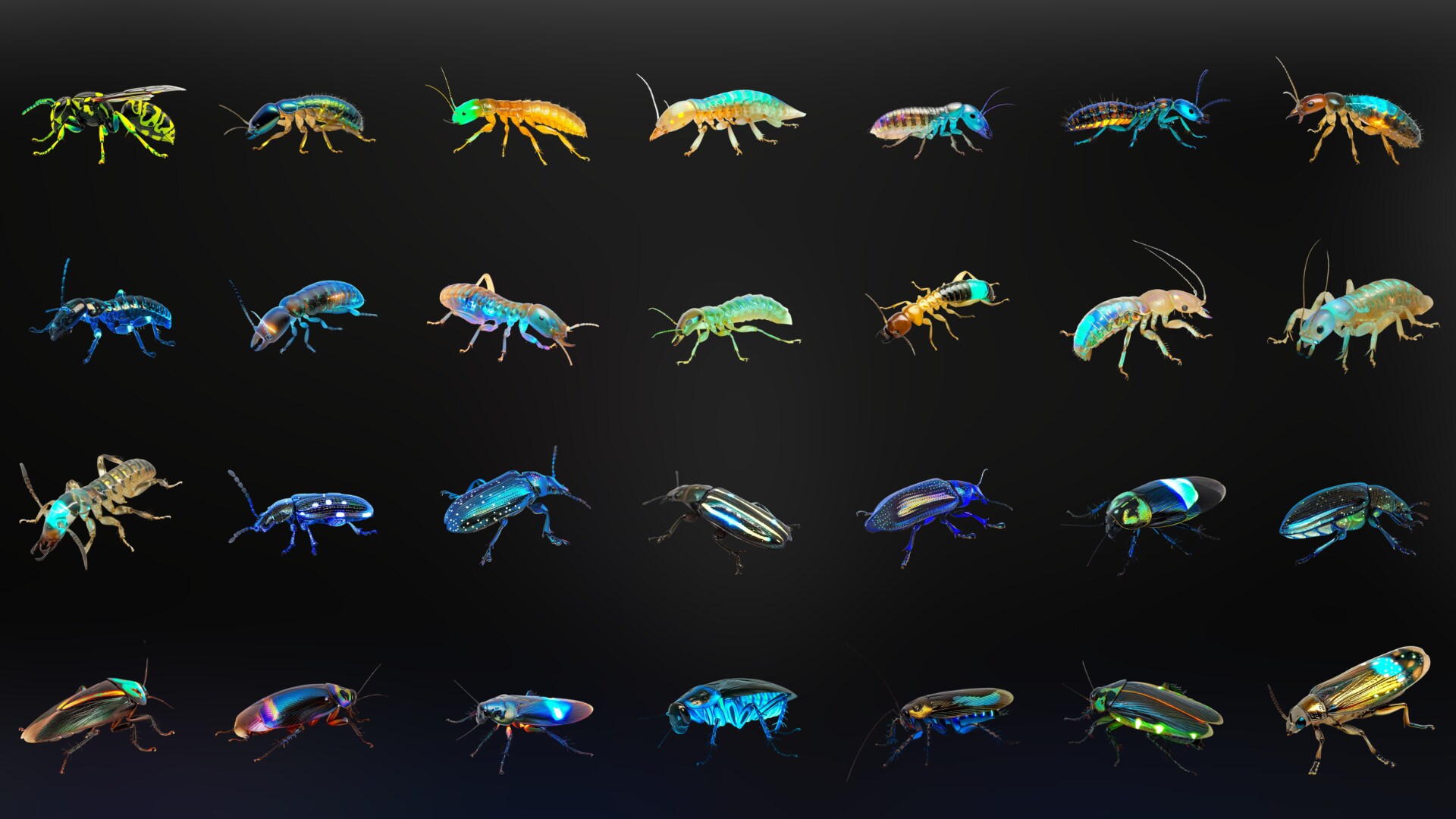 Fluorescent Insects - Icon Pack in 2D Assets - UE Marketplace