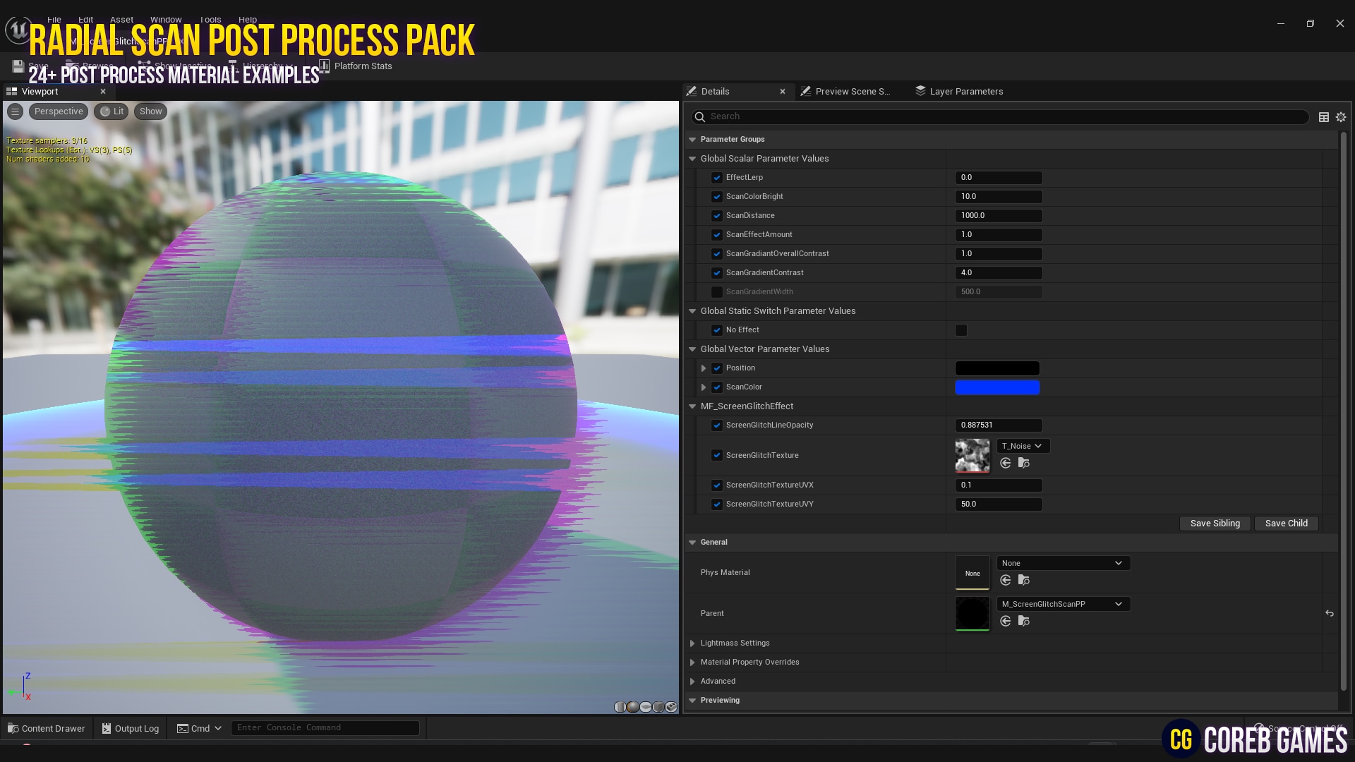 在蓝图创建的Radial Scan Post Process Pack - 虚幻引擎商城