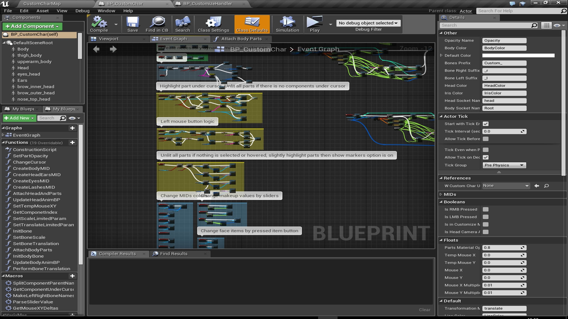 WYSIWYG character customization system in Blueprints - UE Marketplace
