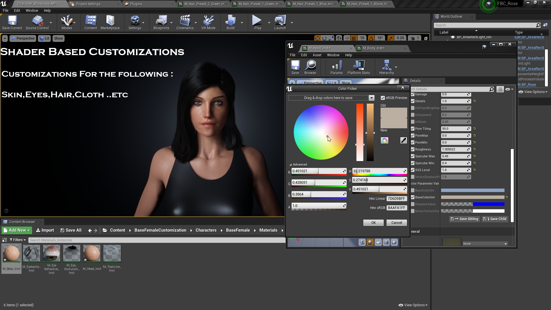 Base Female Customization in Characters - UE Marketplace