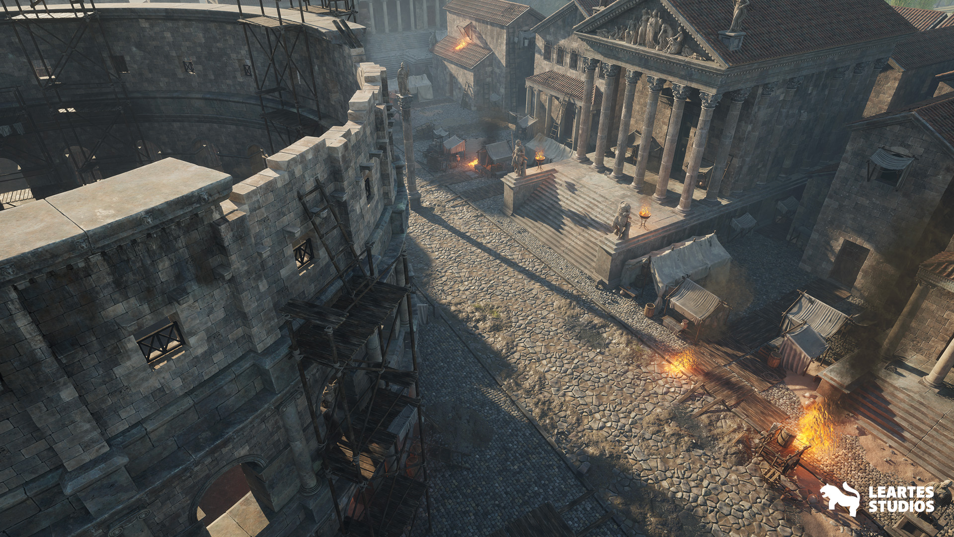 Roman Volcanic Temple ( Ancient Medieval Village Greek Buildings City ...