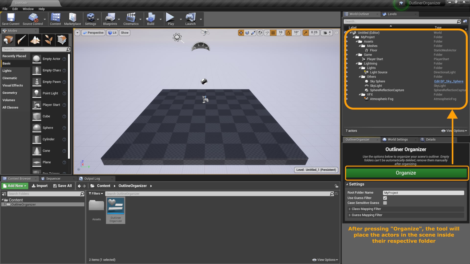Outliner Organizer in Blueprints - UE Marketplace