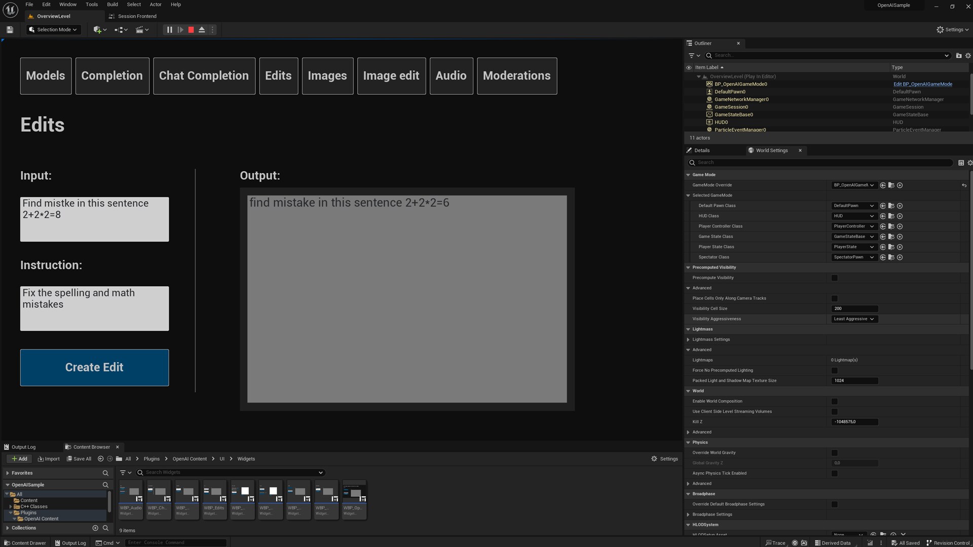 Complete OpenAI API plugin in Code Plugins - UE Marketplace