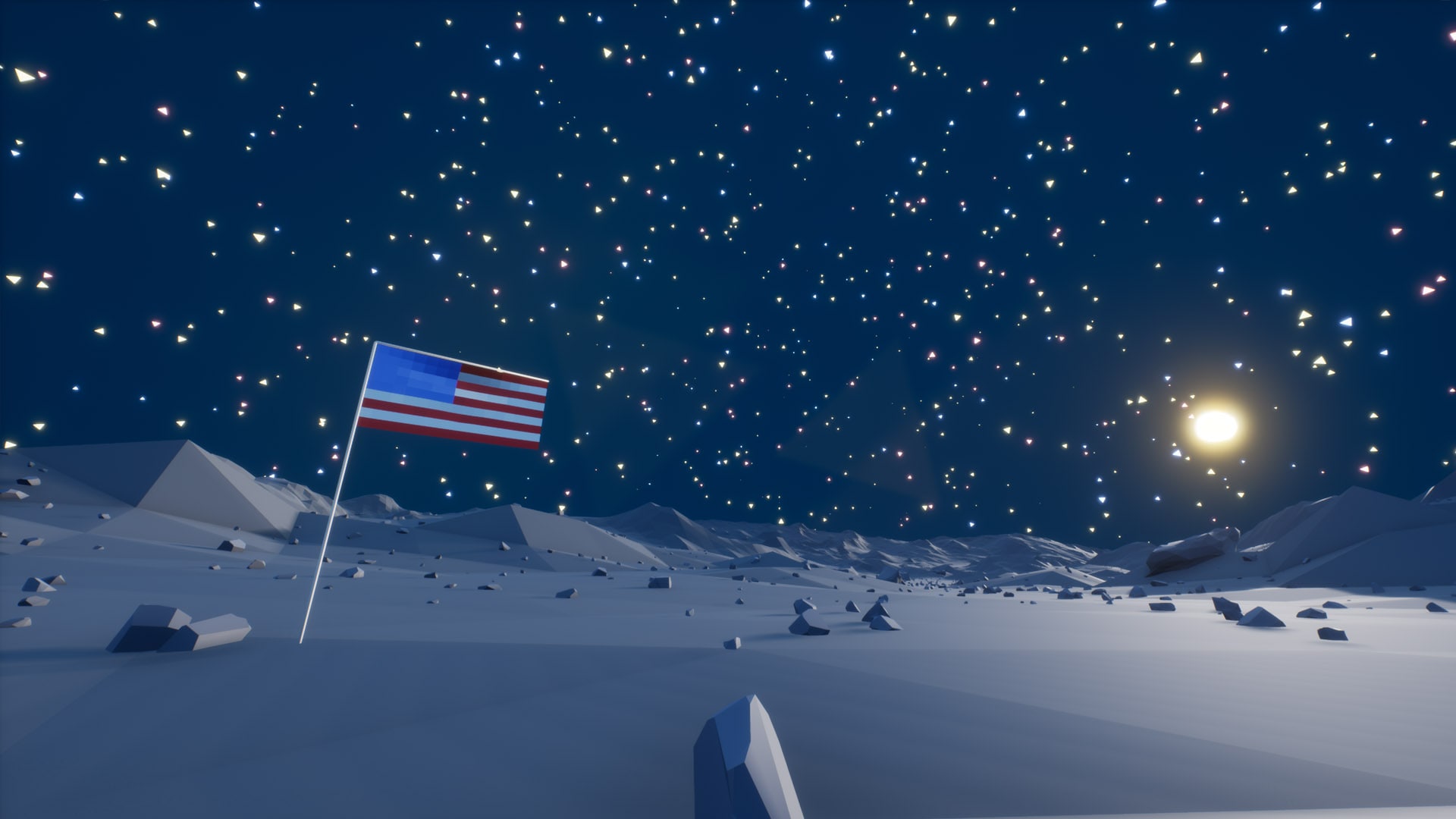 Stylized Low Poly Moon Pack in Props - UE Marketplace