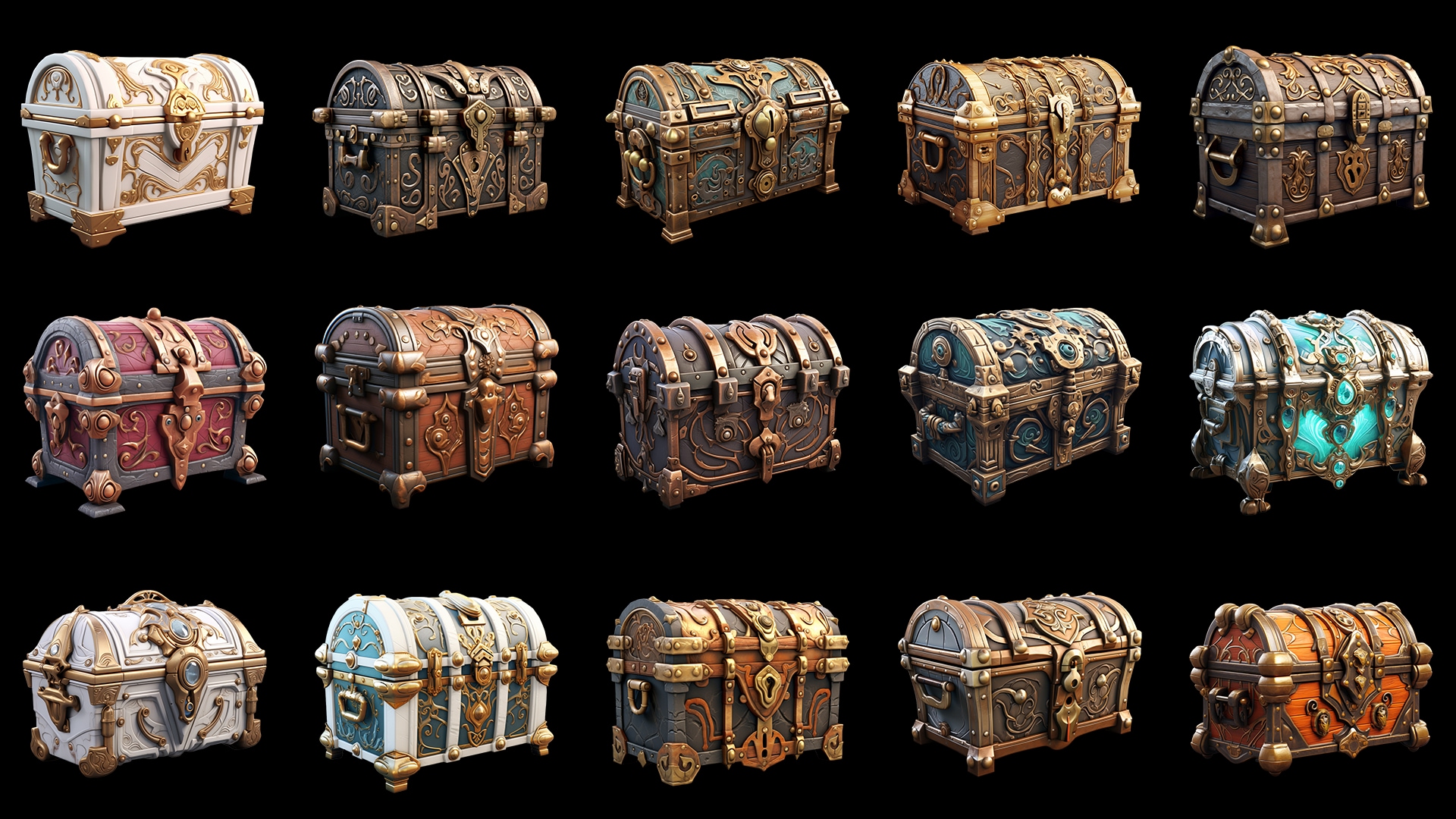 Fantasy Chests PACK in 2D Assets - UE Marketplace