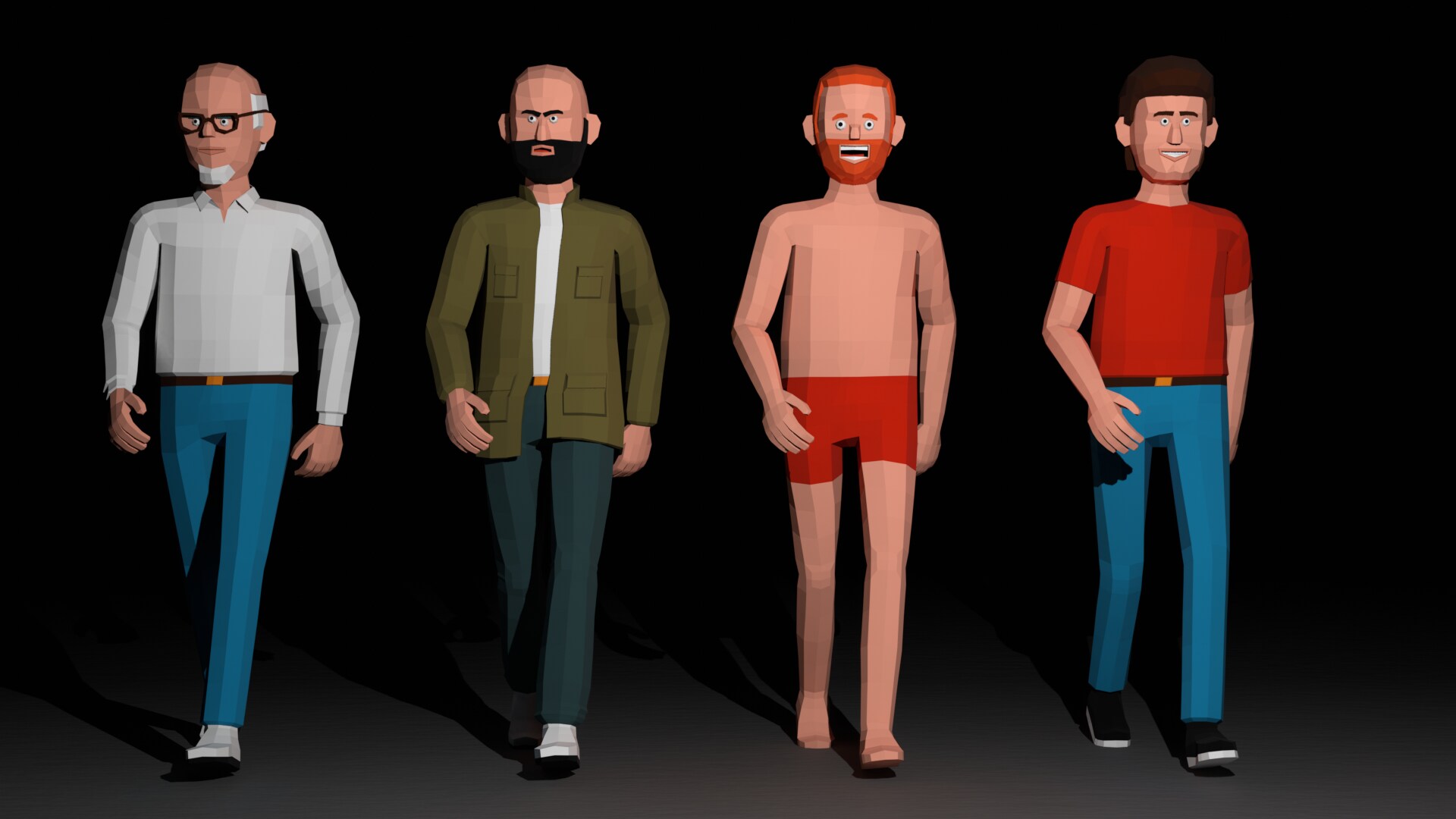 Simple modular man low-poly stylized：キャラクター - UE マーケットプレイス