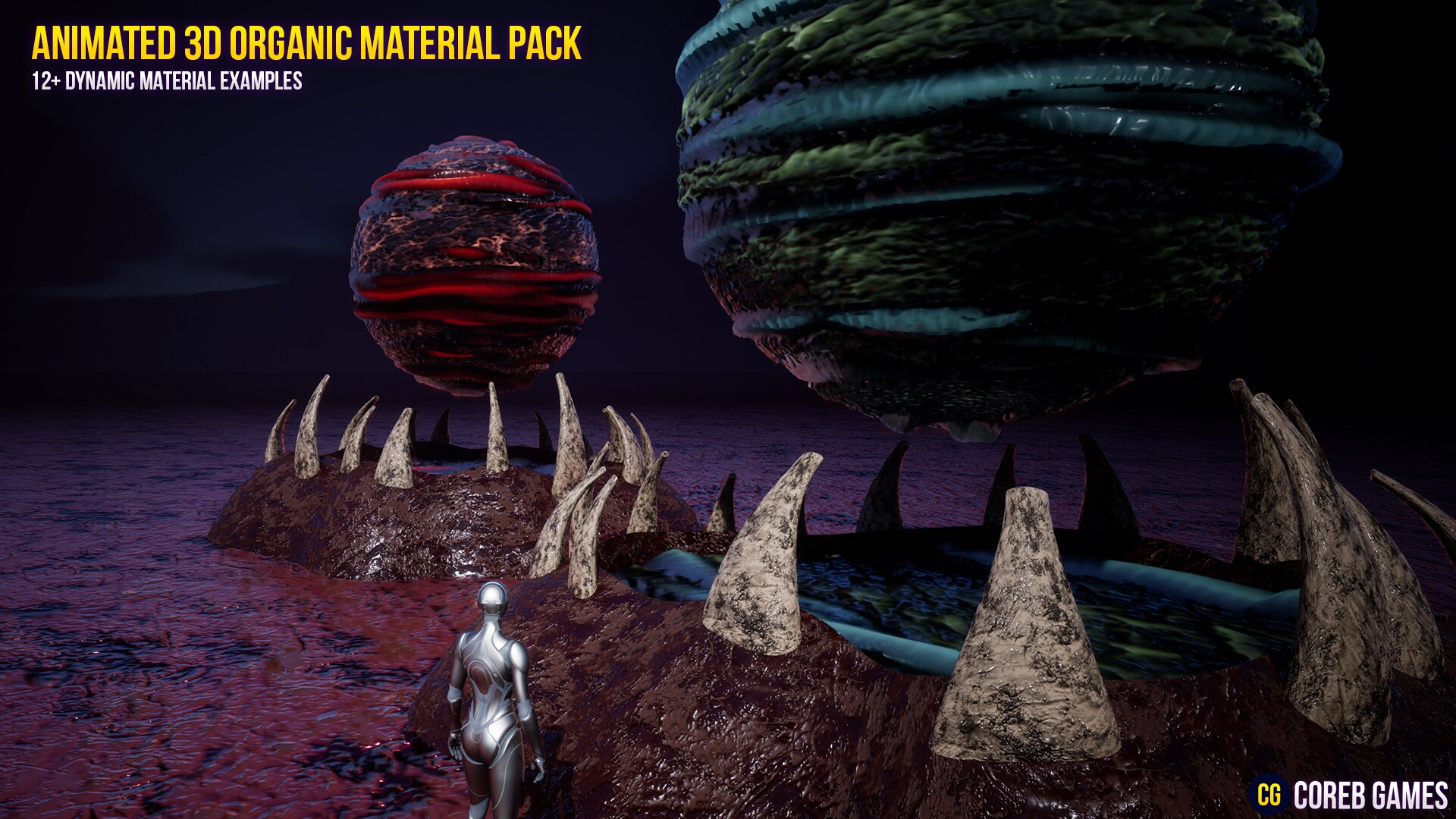 Animated 3D Organic Material Pack in Materials - UE Marketplace