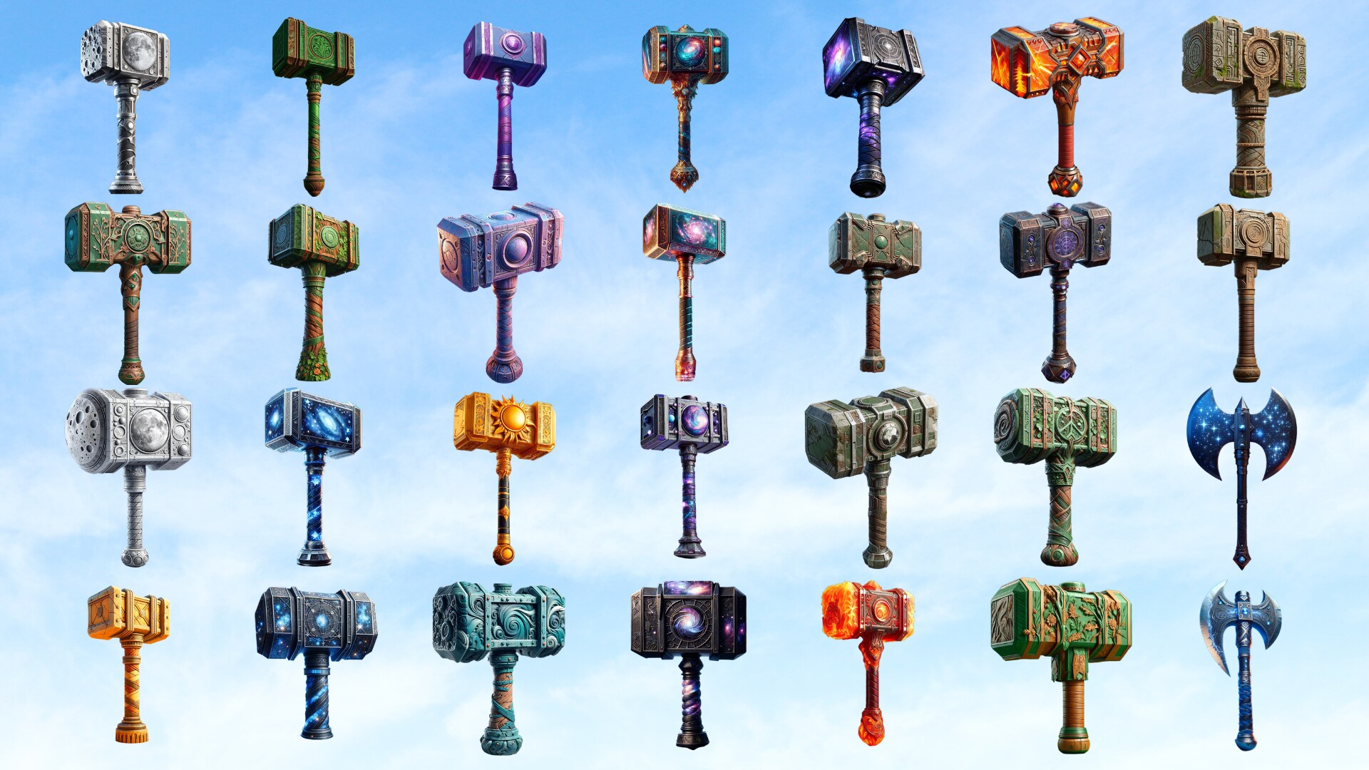 Fantasy RPG Weapons Icons - 170 Transparent Background 2D Art Pack ...