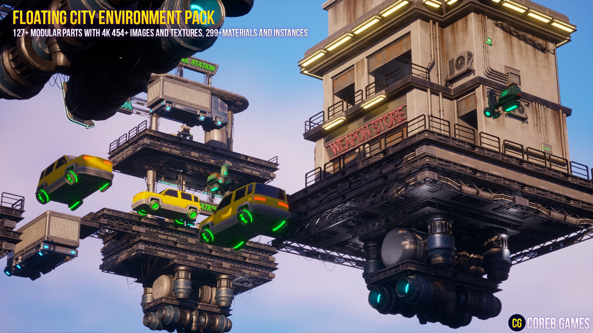 在环境创建的Floating City Environment Pack - 虚幻引擎商城