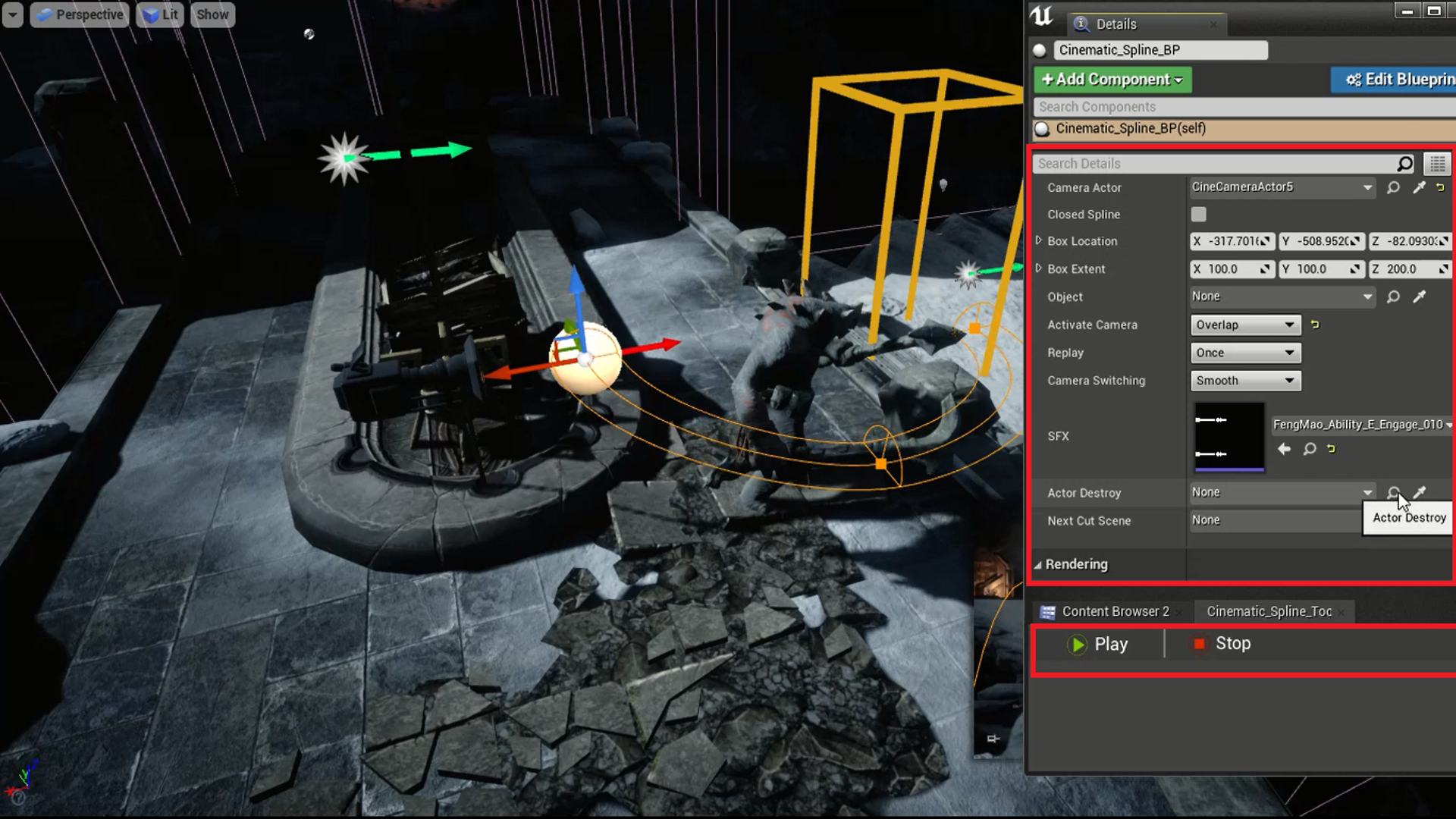 Cinematic Spline Tool