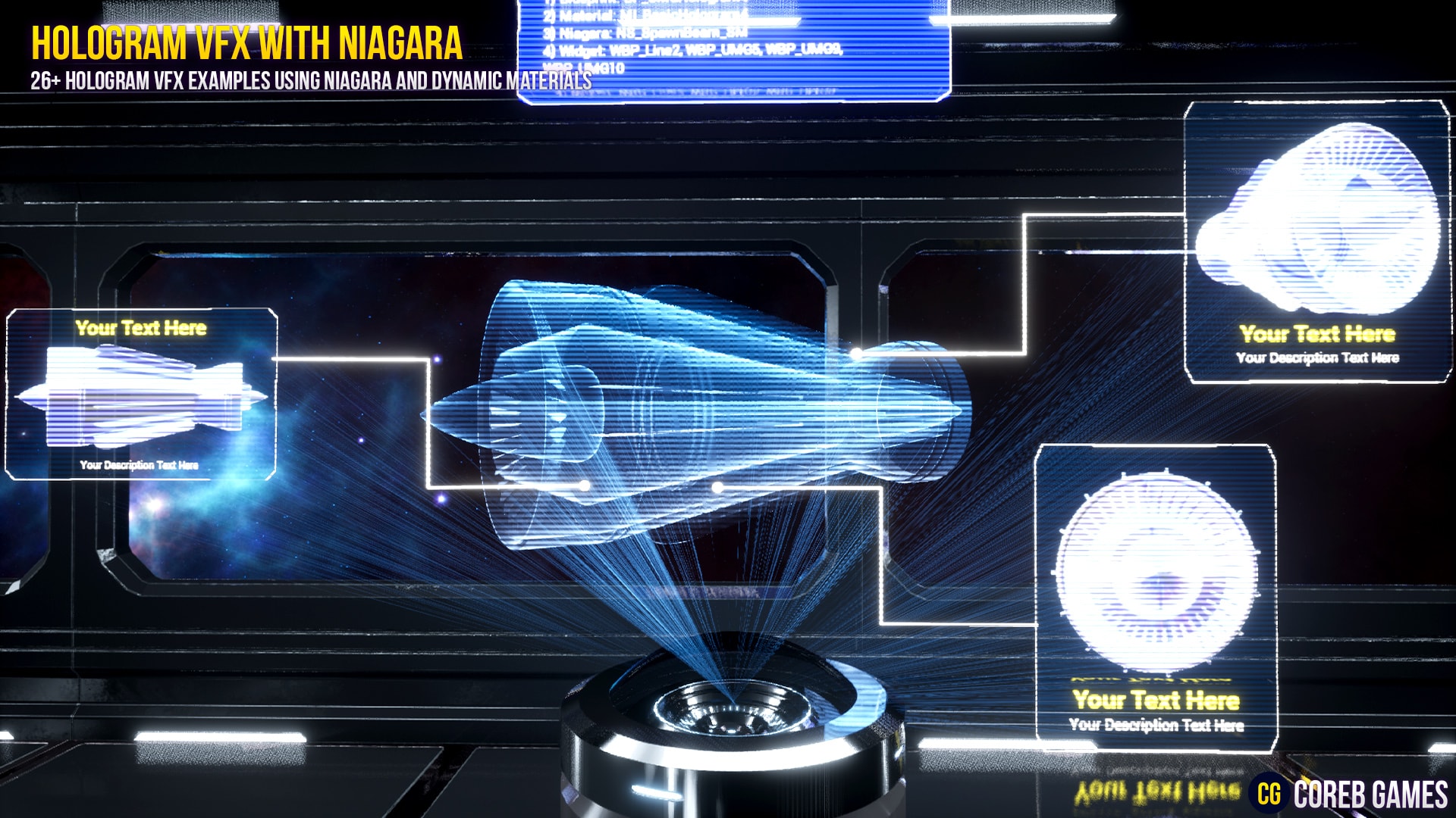 HOLOGRAM VFX With Niagara 2 - Unreal Engine Asset HOLOGRAM VFX With Niagara 2 - Unreal Engine Asset