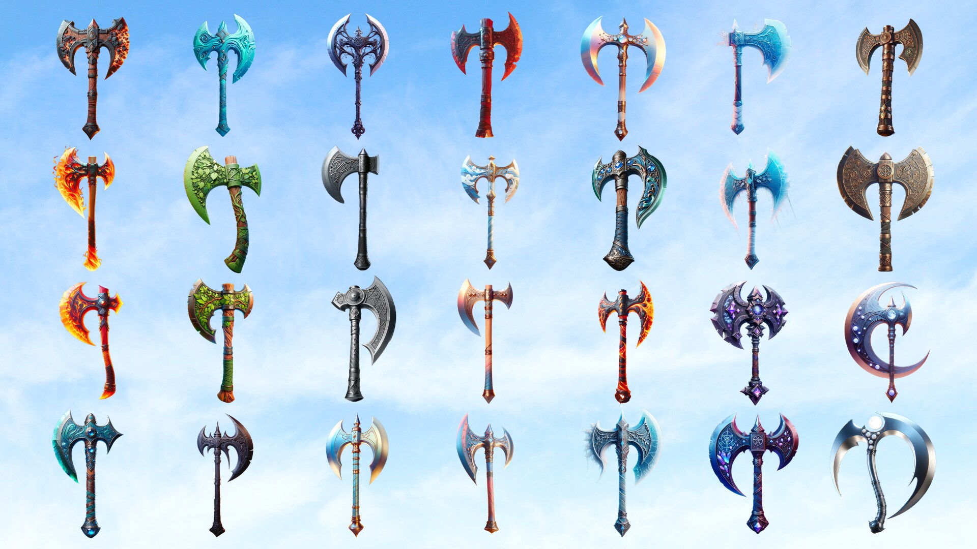 Fantasy RPG Weapons Icons - 170 Transparent Background 2D Art Pack ...
