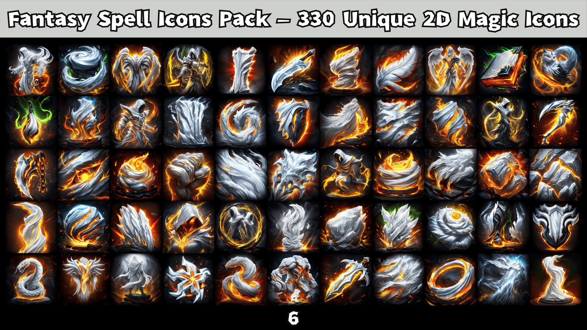 Fantasy Spell Icons Pack - 330 Unique 2D Magic Icons in 2D Assets - UE ...