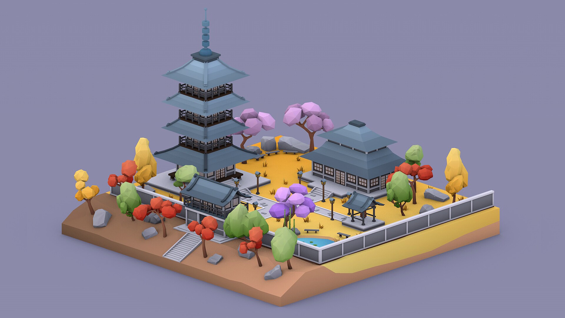 Low Poly Japanese Locations Pack, 카테고리 소품 - UE 마켓플레이스