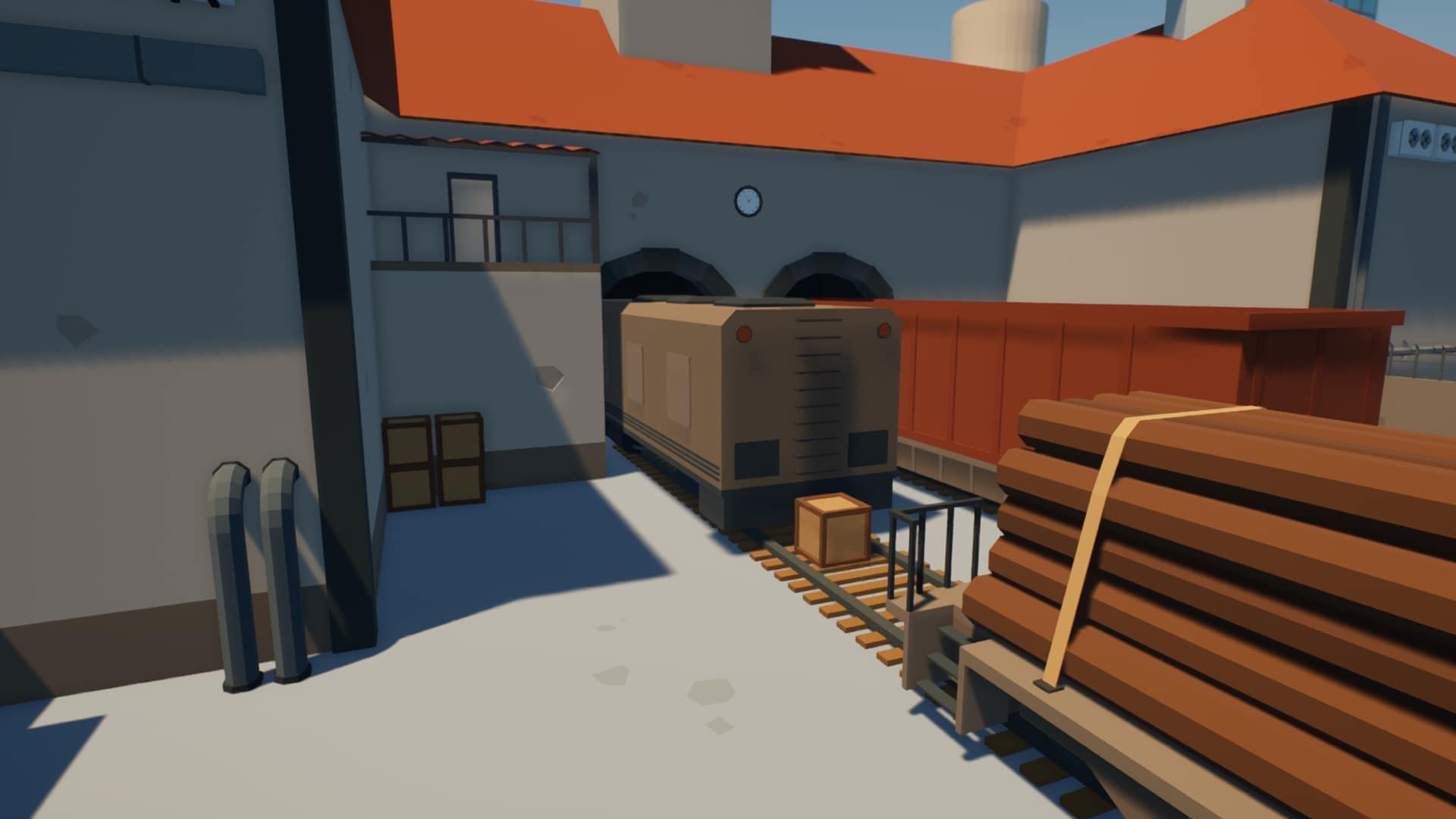 在环境创建的Low Poly FPS Map Vol.5 - Shooter Railway Station Map - 虚幻引擎商城