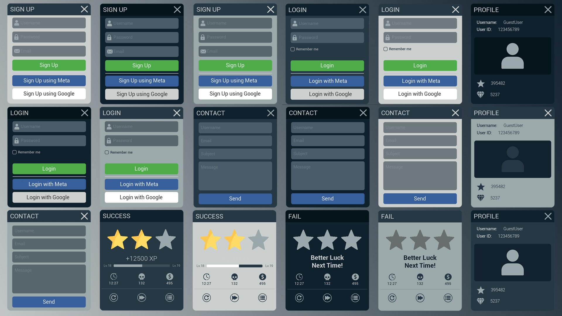 Clean GUI Pack 1, 카테고리 2D 애셋 - UE 마켓플레이스