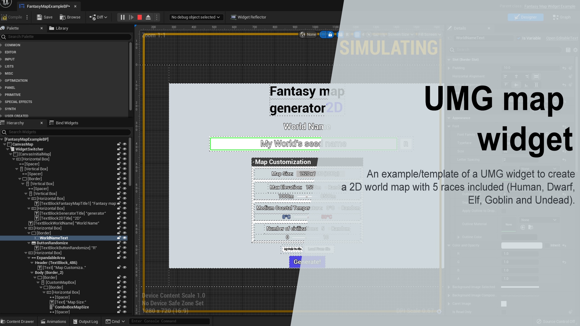 Fantasy Map Generator 2D in Code Plugins - UE Marketplace