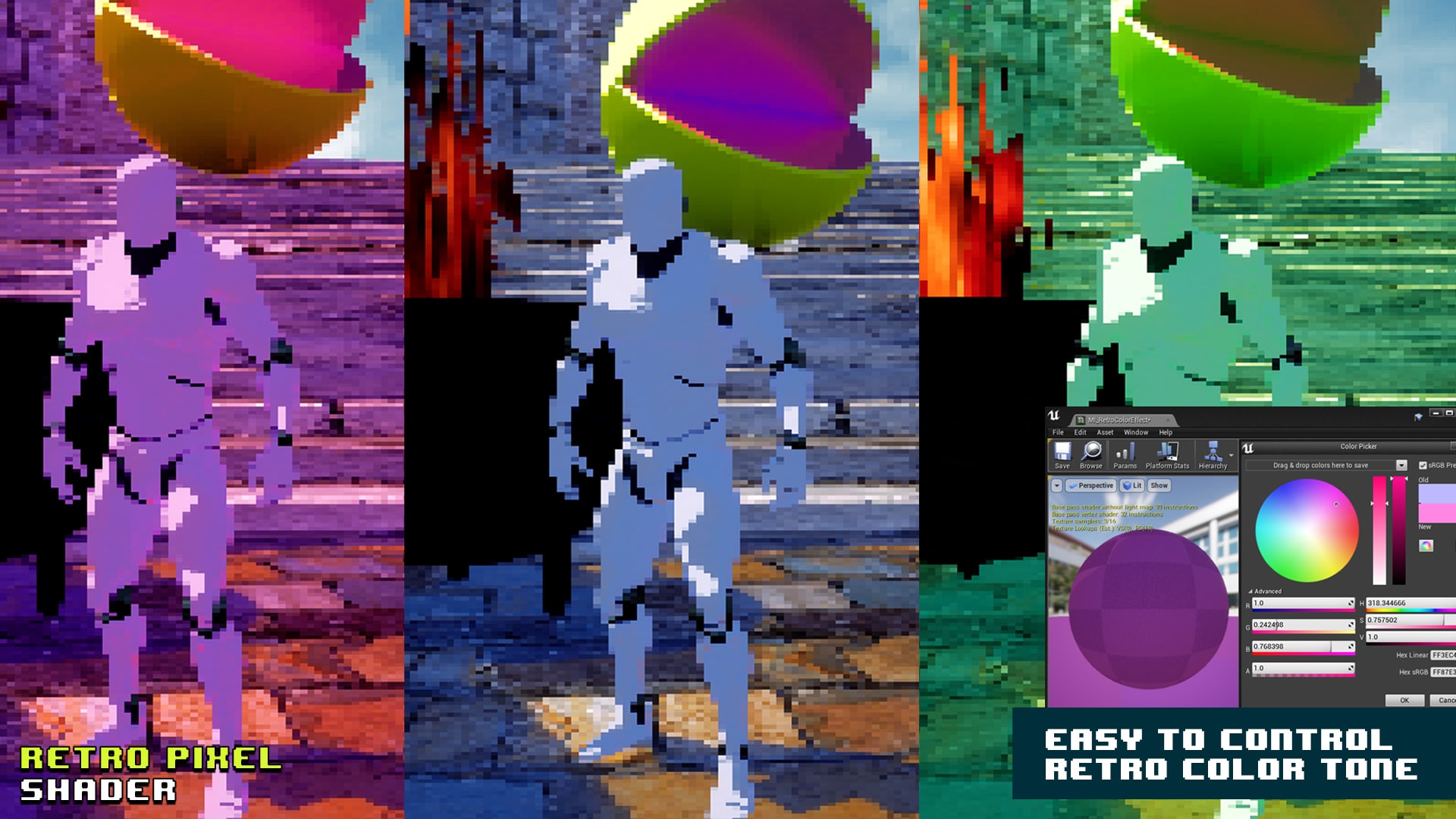 Retro Pixel Shader In Visual Effects Ue Marketplace