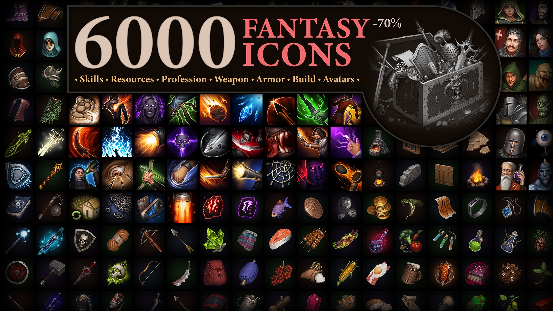 6000 Fantasy Icons 카테고리 2d 애셋 Ue 마켓플레이스