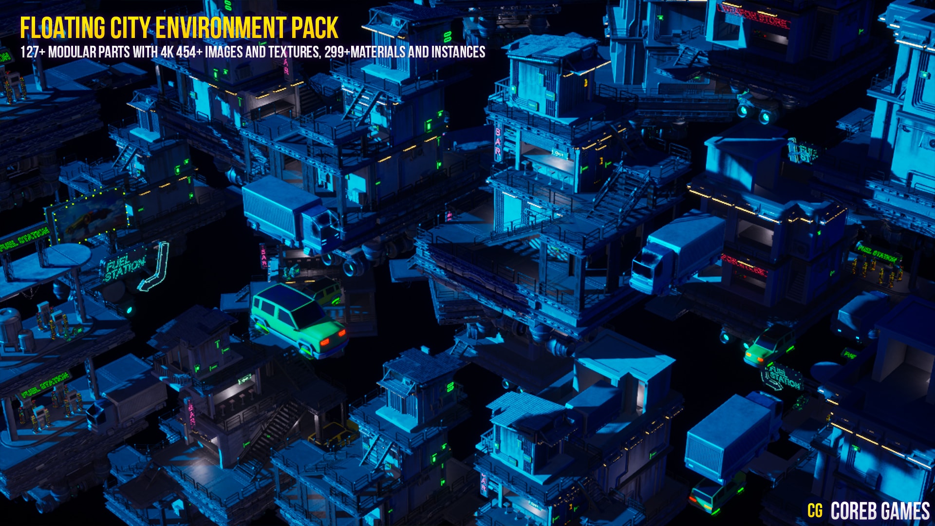 在环境创建的Floating City Environment Pack - 虚幻引擎商城