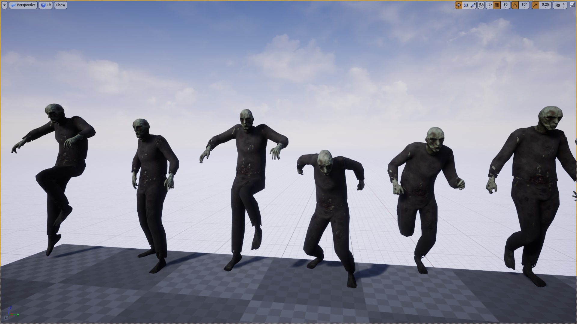 Zombie Walking Away From Camera