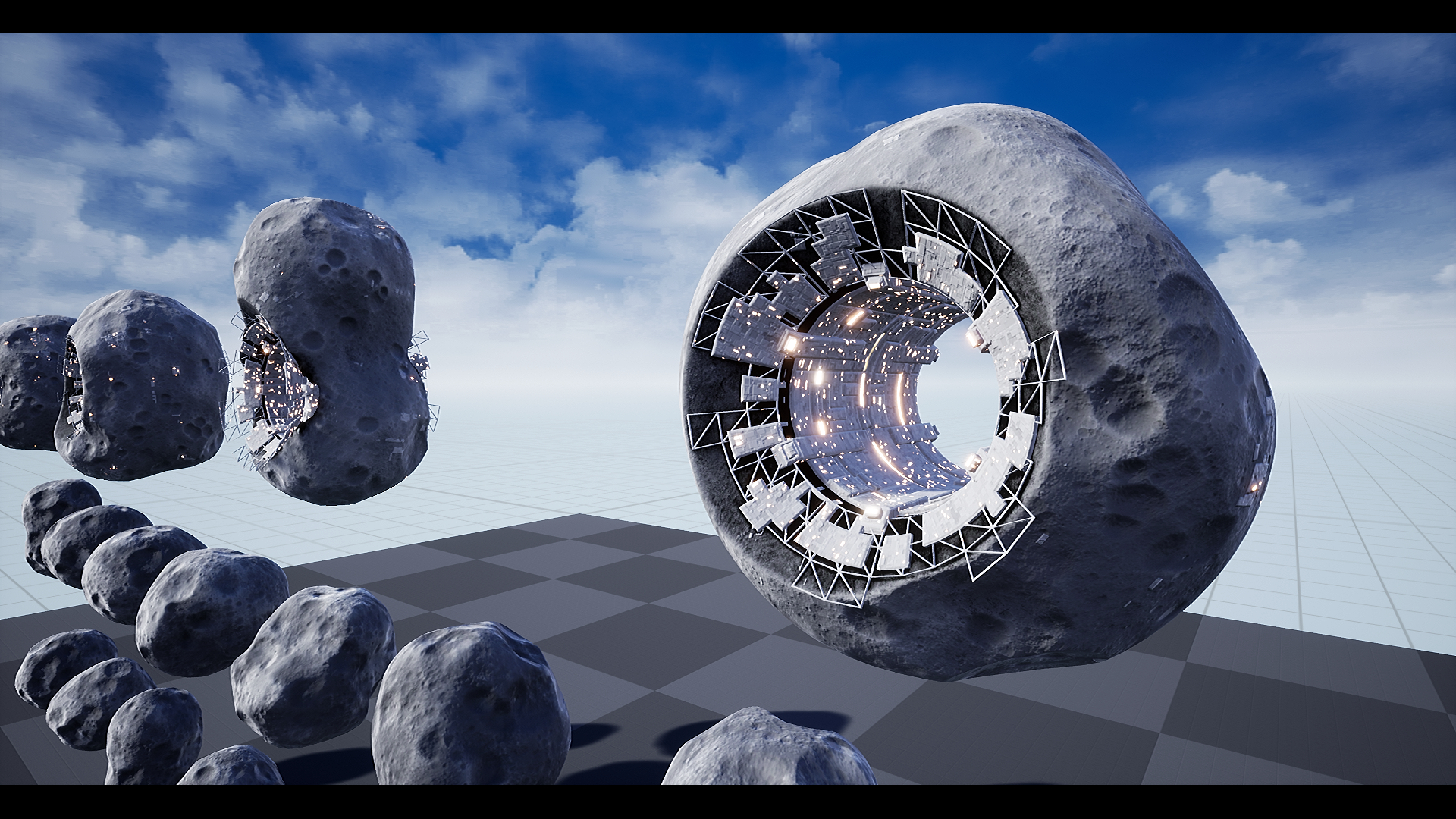 Asteroid Field with Asteroid Stations Pack