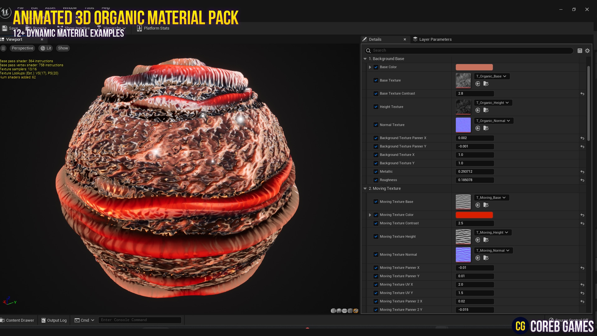 Animated 3D Organic Material Pack in Materials - UE Marketplace