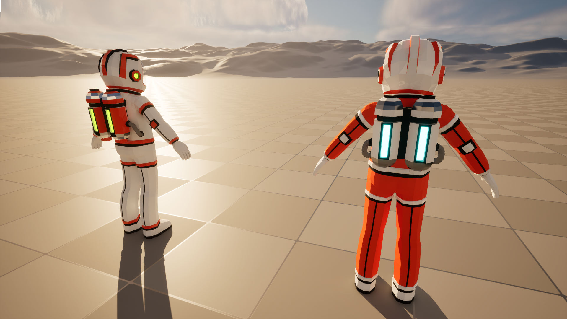Astronaut in spacesuit low-poly stylized in Characters - UE Marketplace