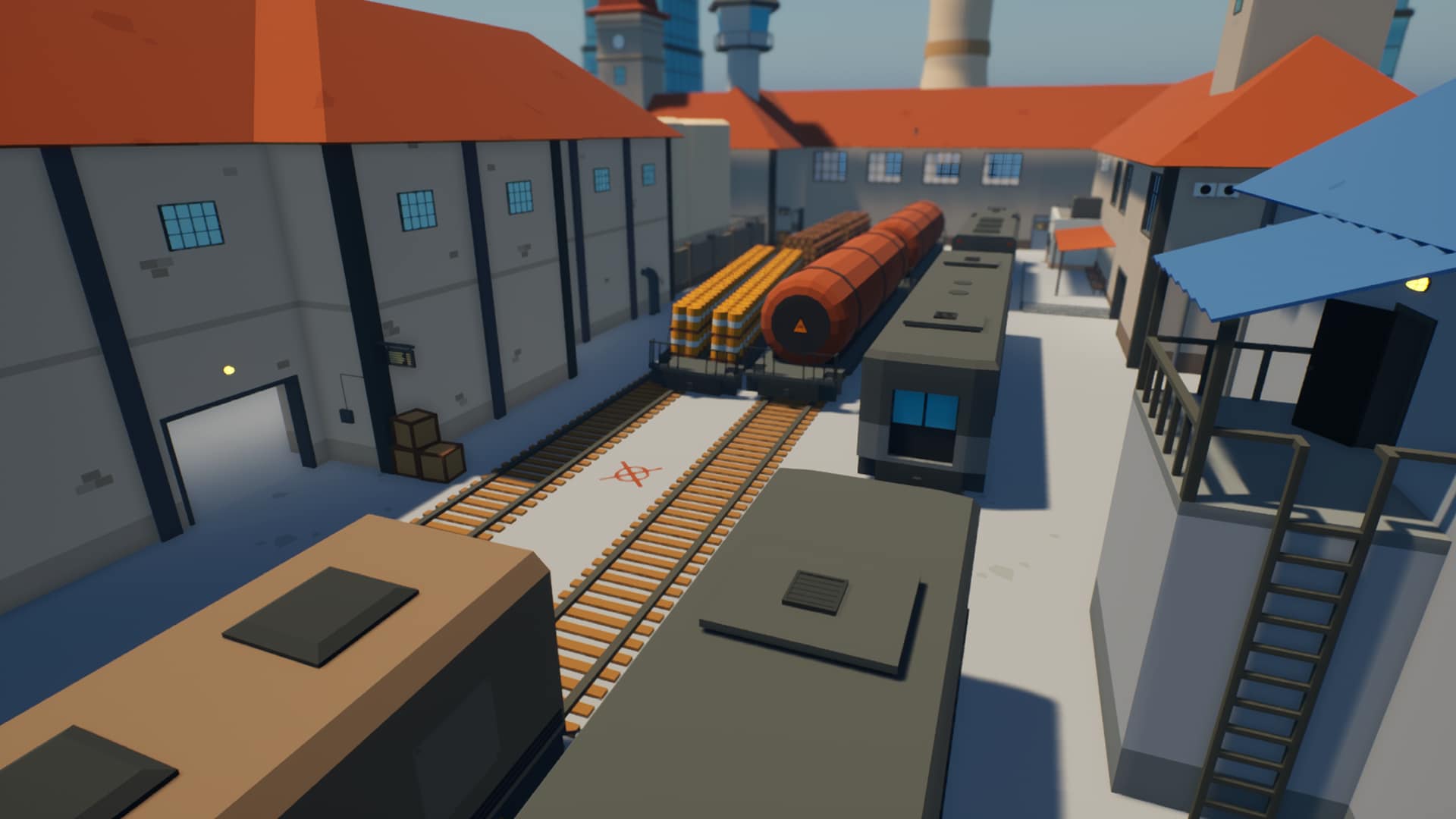 在环境创建的Low Poly FPS Map Vol.5 - Shooter Railway Station Map - 虚幻引擎商城