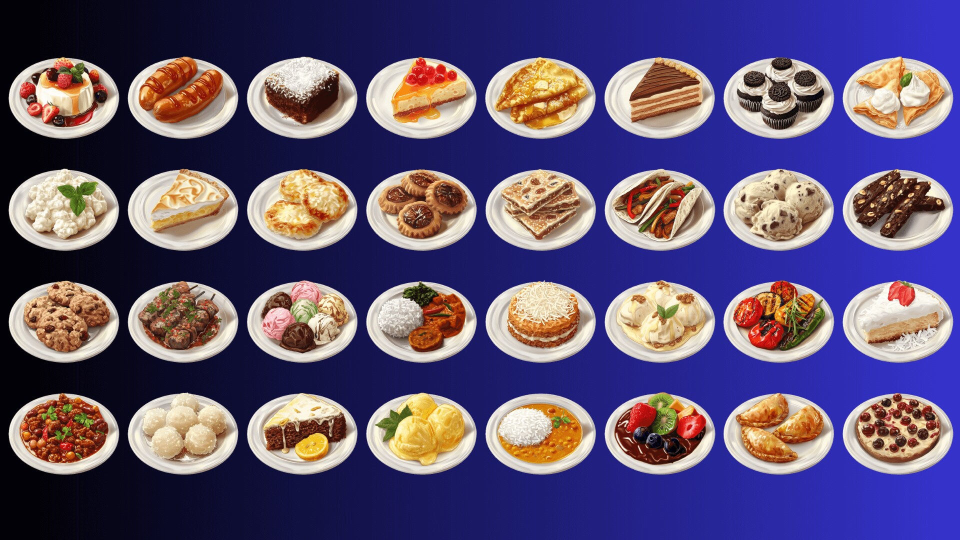 在二维资源创建的2D Food Icons - 380 Dishes Set with Transparency - 虚幻引擎商城