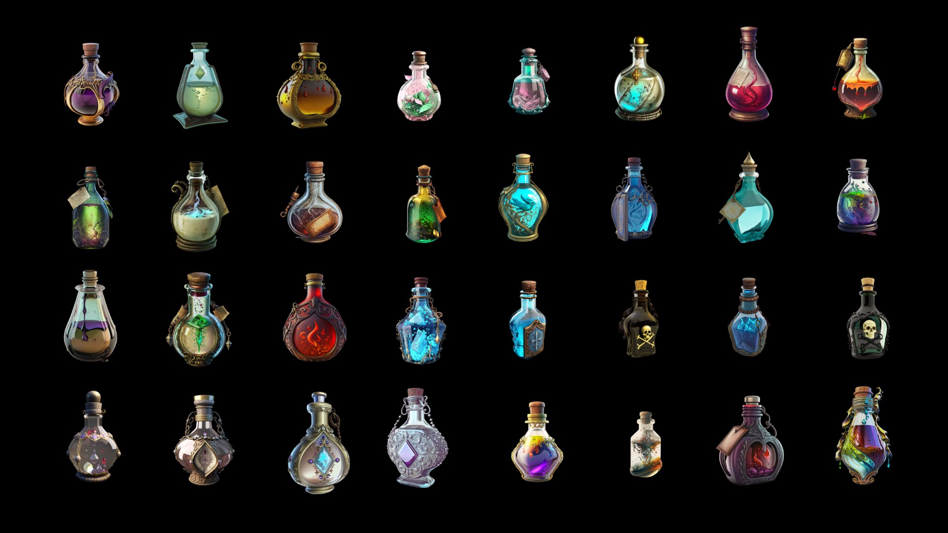 在二维资源创建的Potions - Icons - 虚幻引擎商城