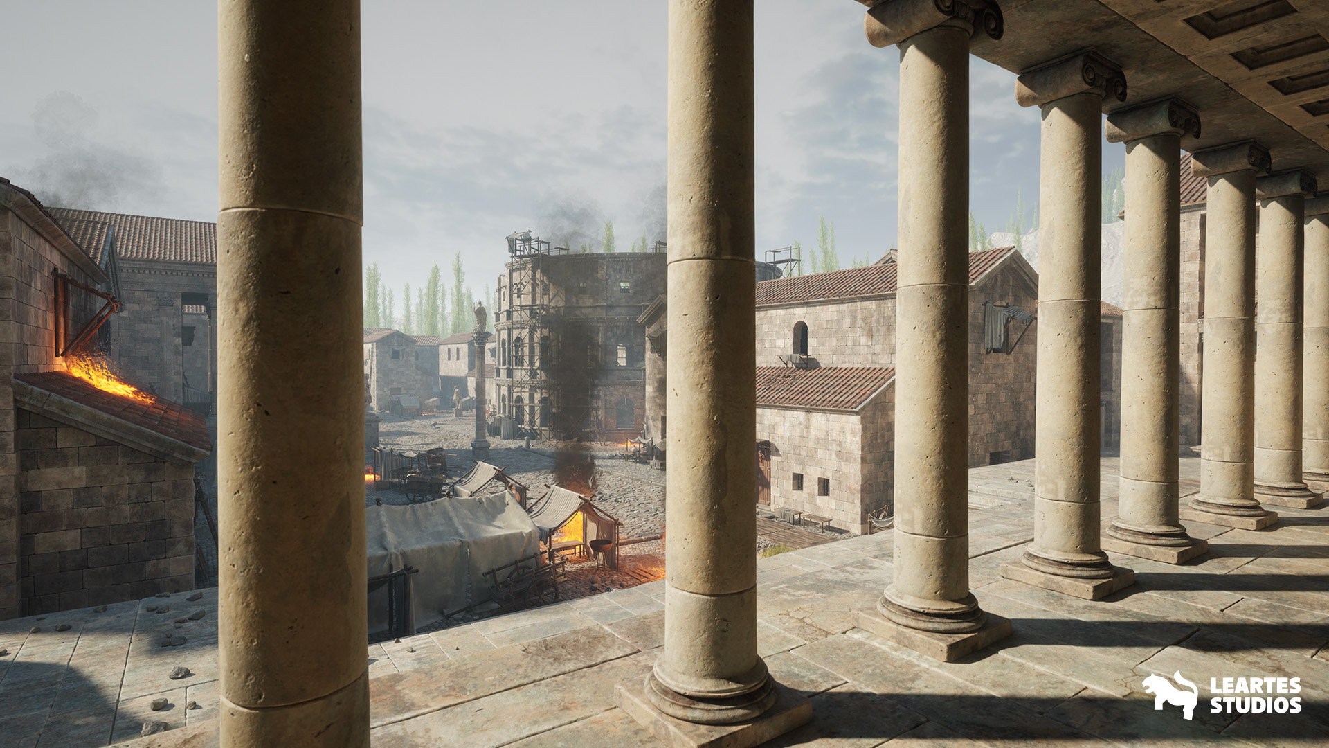 Roman Volcanic Temple ( Ancient Medieval Village Greek Buildings City ...