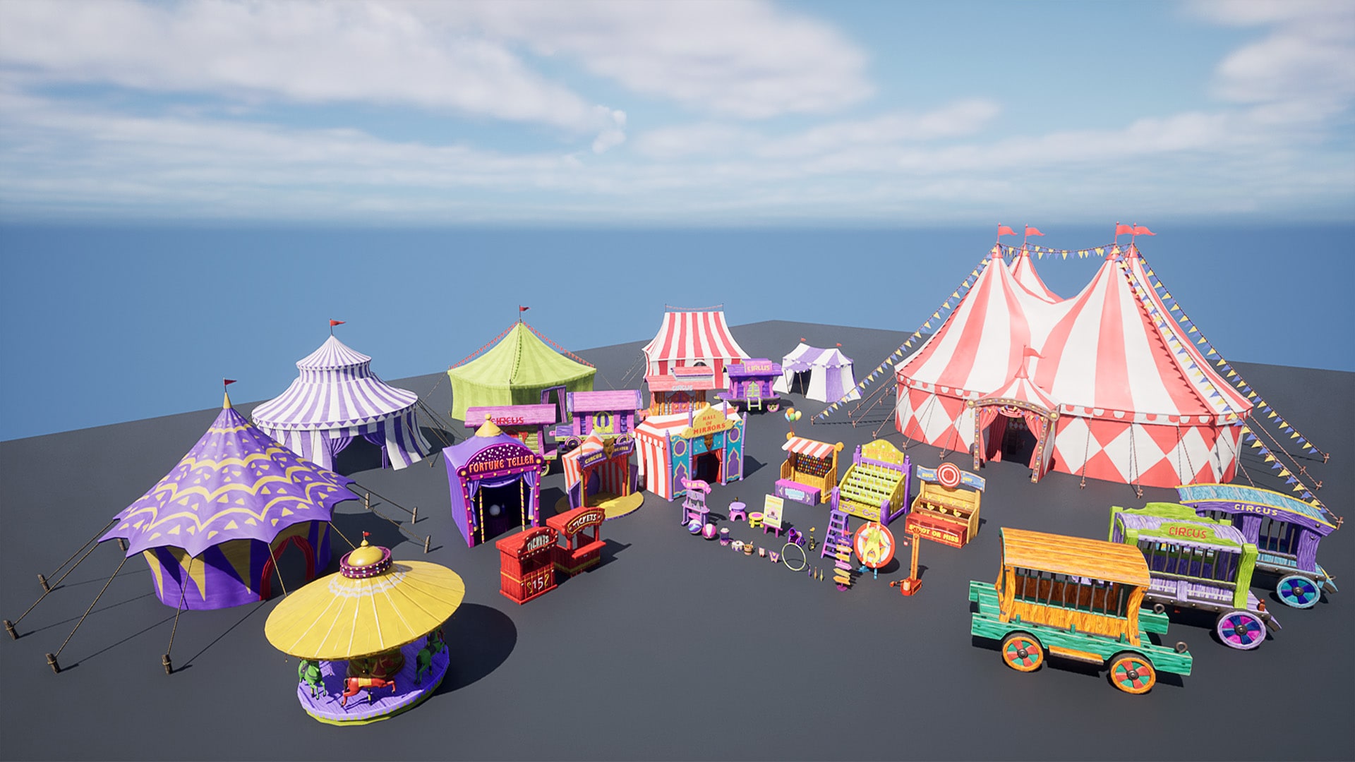 Vintage Circus 3D Environment Props in Props - UE Marketplace