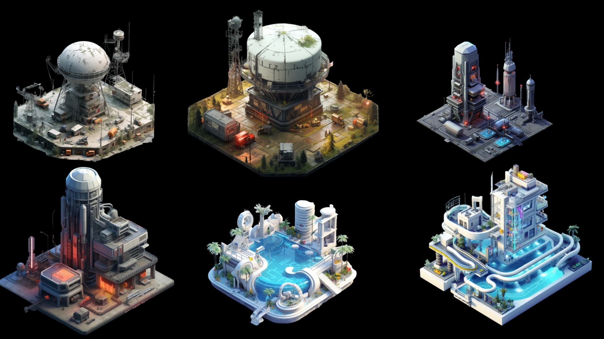 Sci-Fi Buildings - Icon Pack in 2D Assets - UE Marketplace