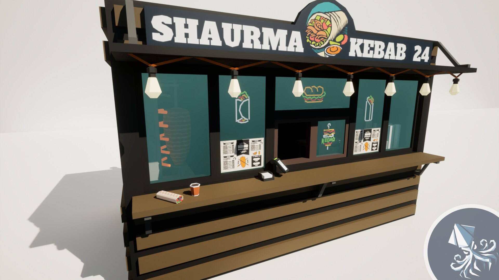 poly shawarma shop in Props - UE Marketplace