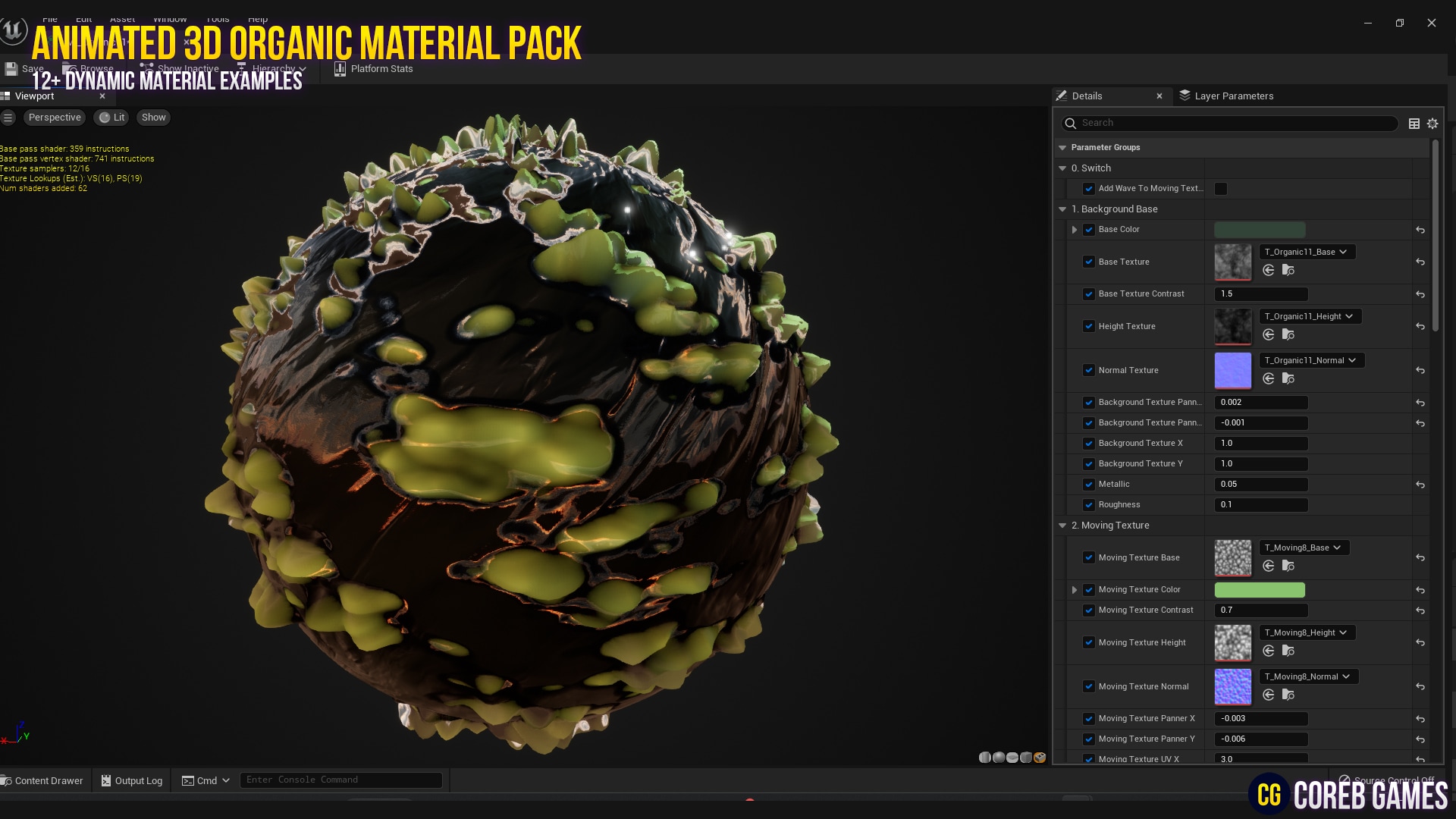 Animated 3D Organic Material Pack in Materials - UE Marketplace