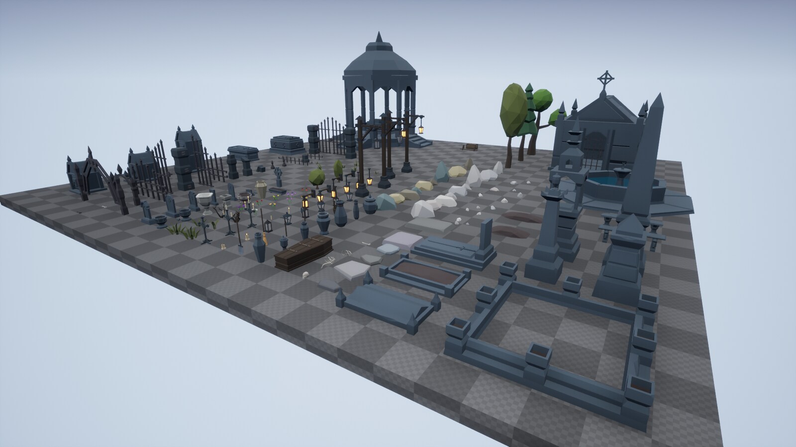 Low Poly - Cemetery in Environments - UE Marketplace