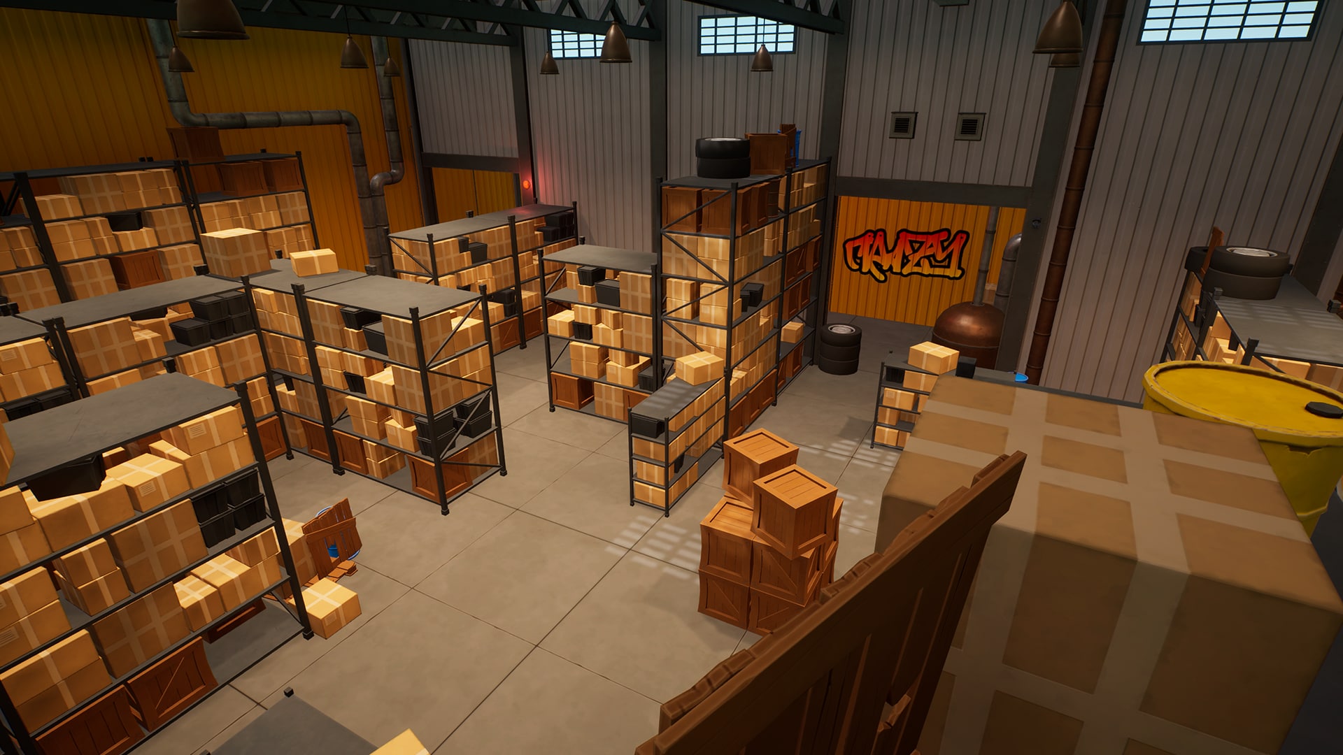 Stylized Low Poly FPS Map 1 - Shooter Warehouse Map in Environments ...