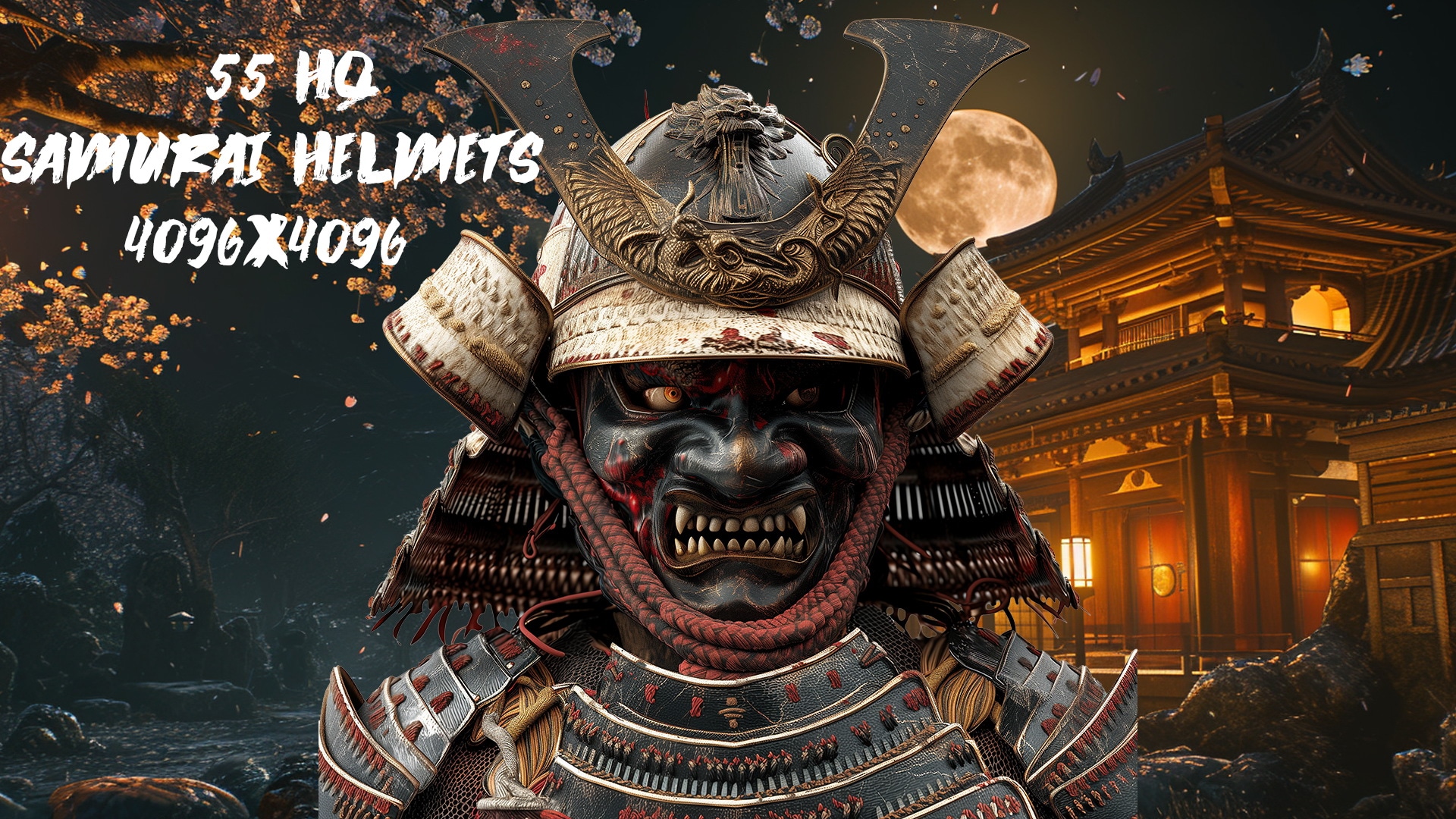 在二维资源创建的55 - HD Samurai Helmets - Vol.1 - 虚幻引擎商城