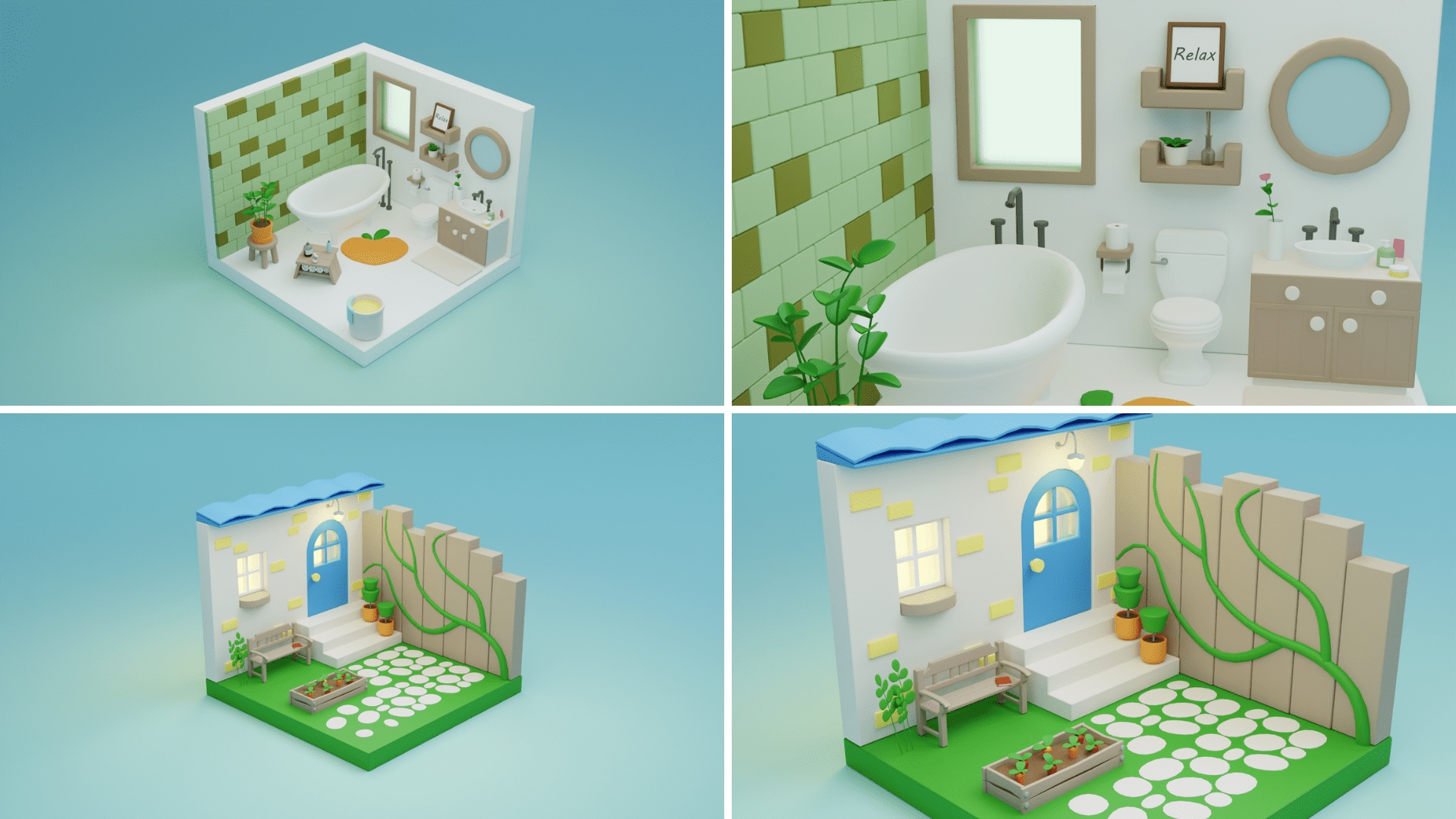 BIG PACK Cozy Cartoon Rooms Interiors in Props - UE Marketplace