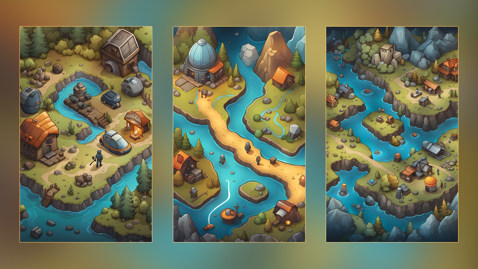 在二维资源创建的50 Top Down Village Maps Pack - 虚幻引擎商城