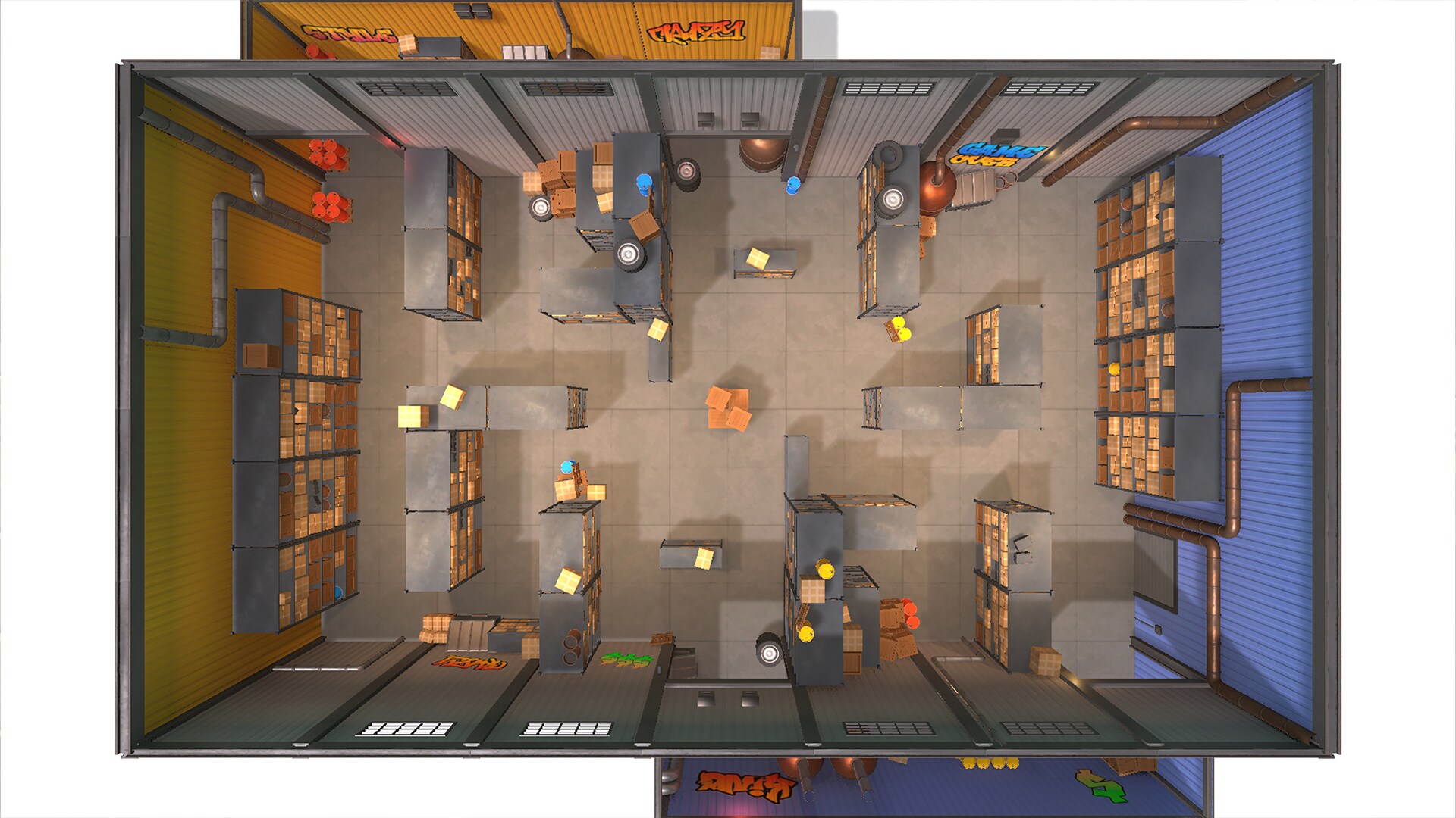 Stylized Low Poly FPS Map 1 - Shooter Warehouse Map in Environments ...