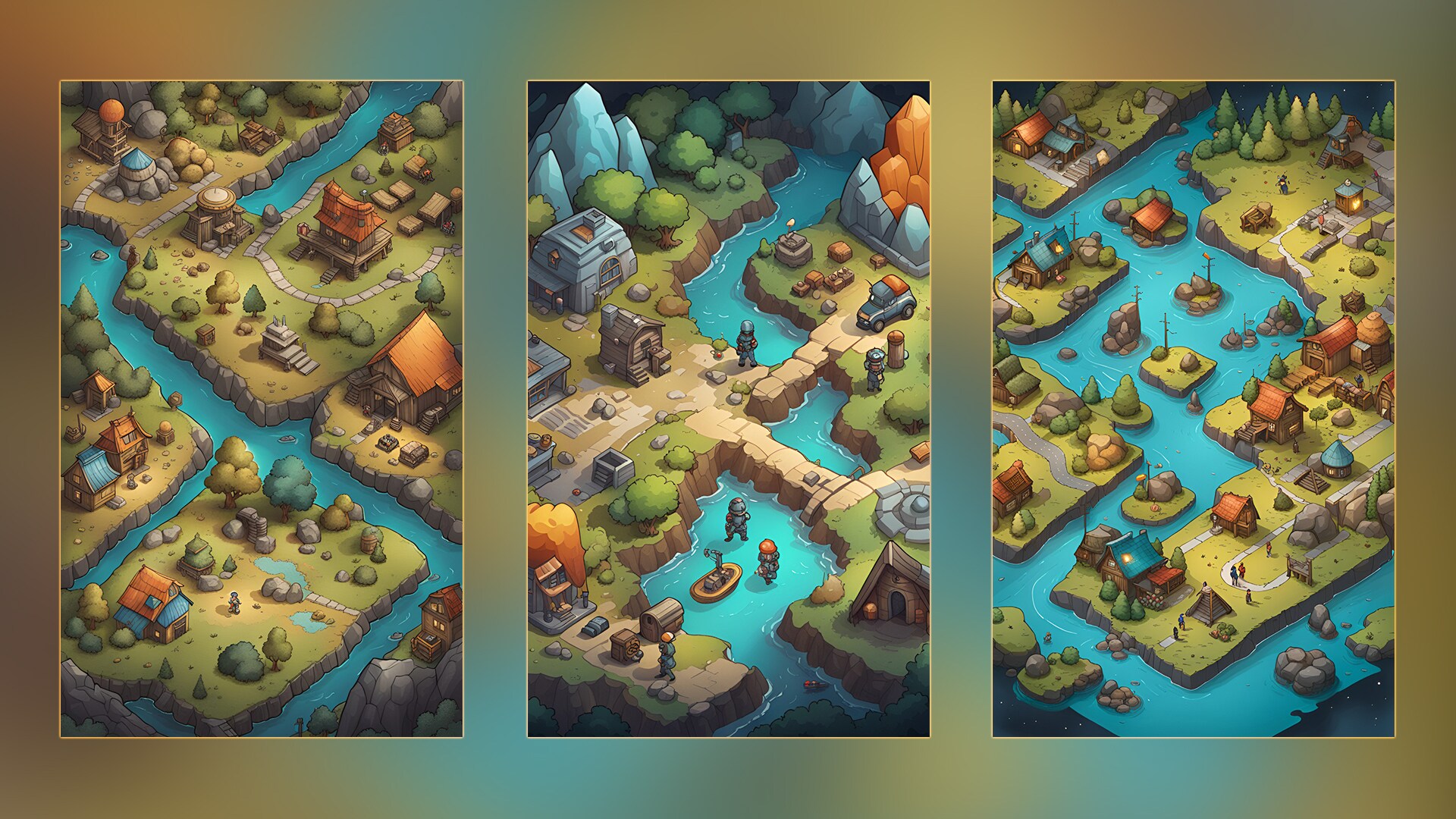 在二维资源创建的50 Top Down Village Maps Pack - 虚幻引擎商城