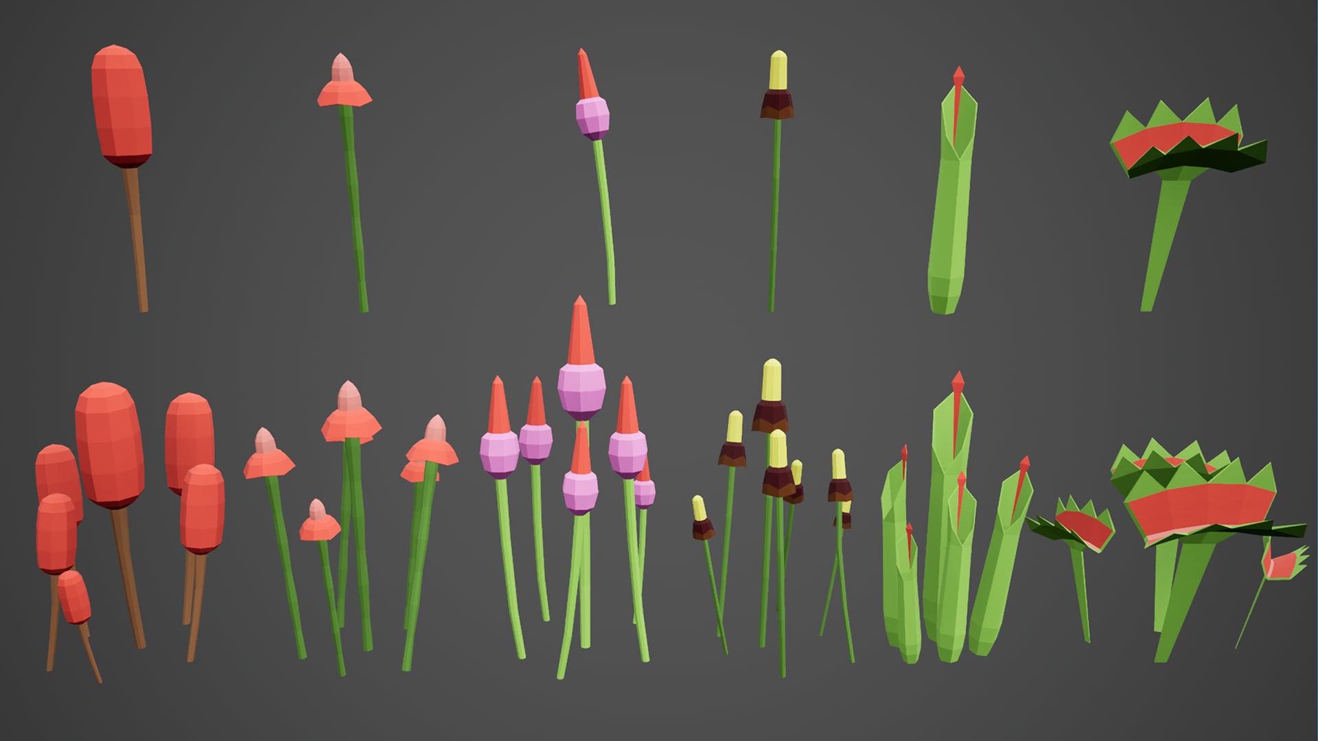 Low Poly Exotic Plants in Props - UE Marketplace