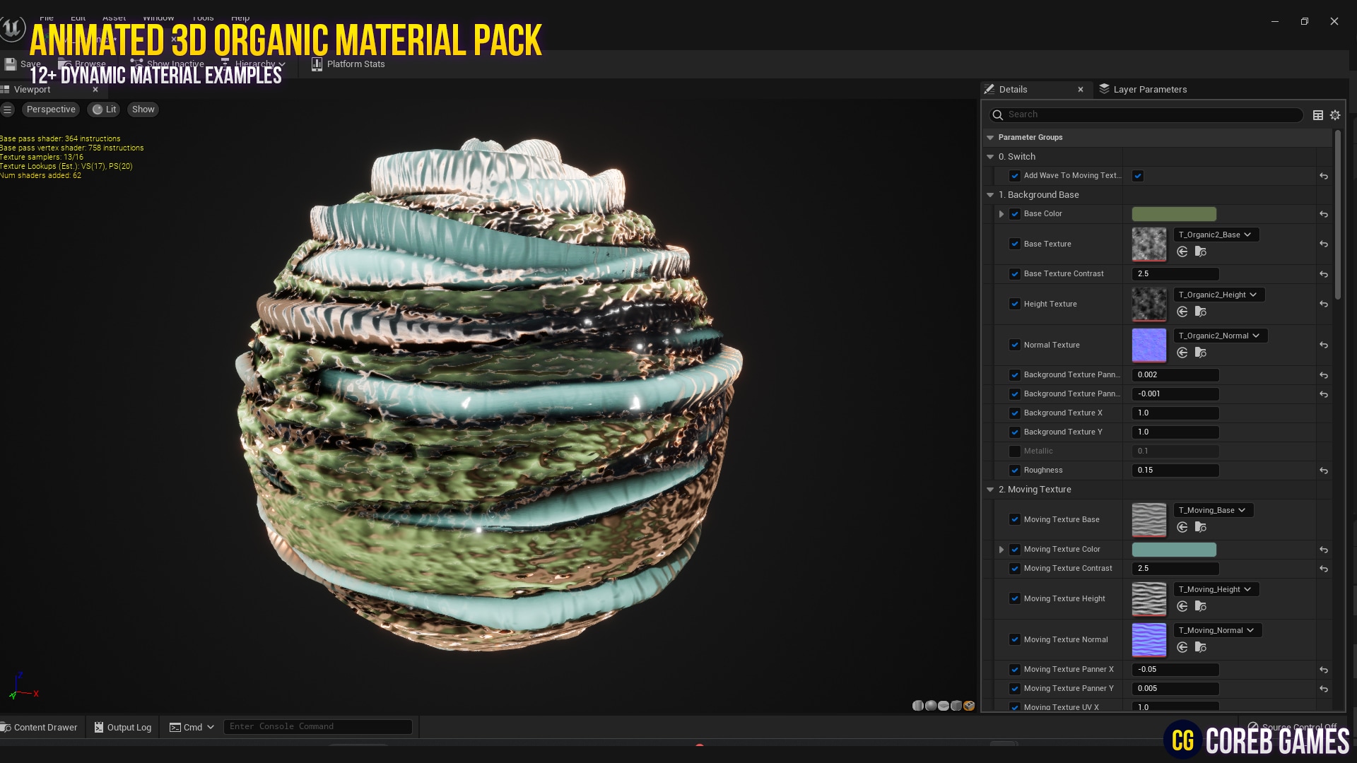 Animated 3D Organic Material Pack in Materials - UE Marketplace
