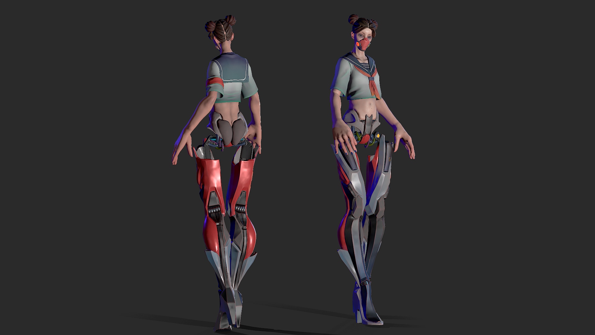 Half Robot Girl in Characters - UE Marketplace