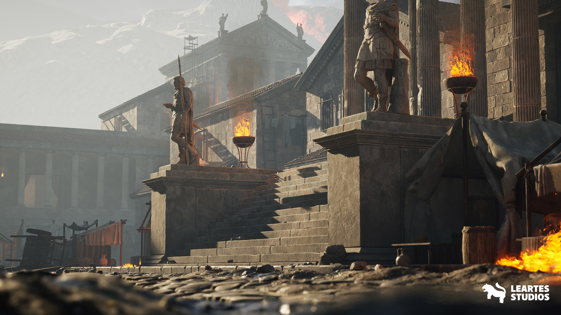 Roman Volcanic Temple ( Ancient Medieval Village Greek Buildings City ...