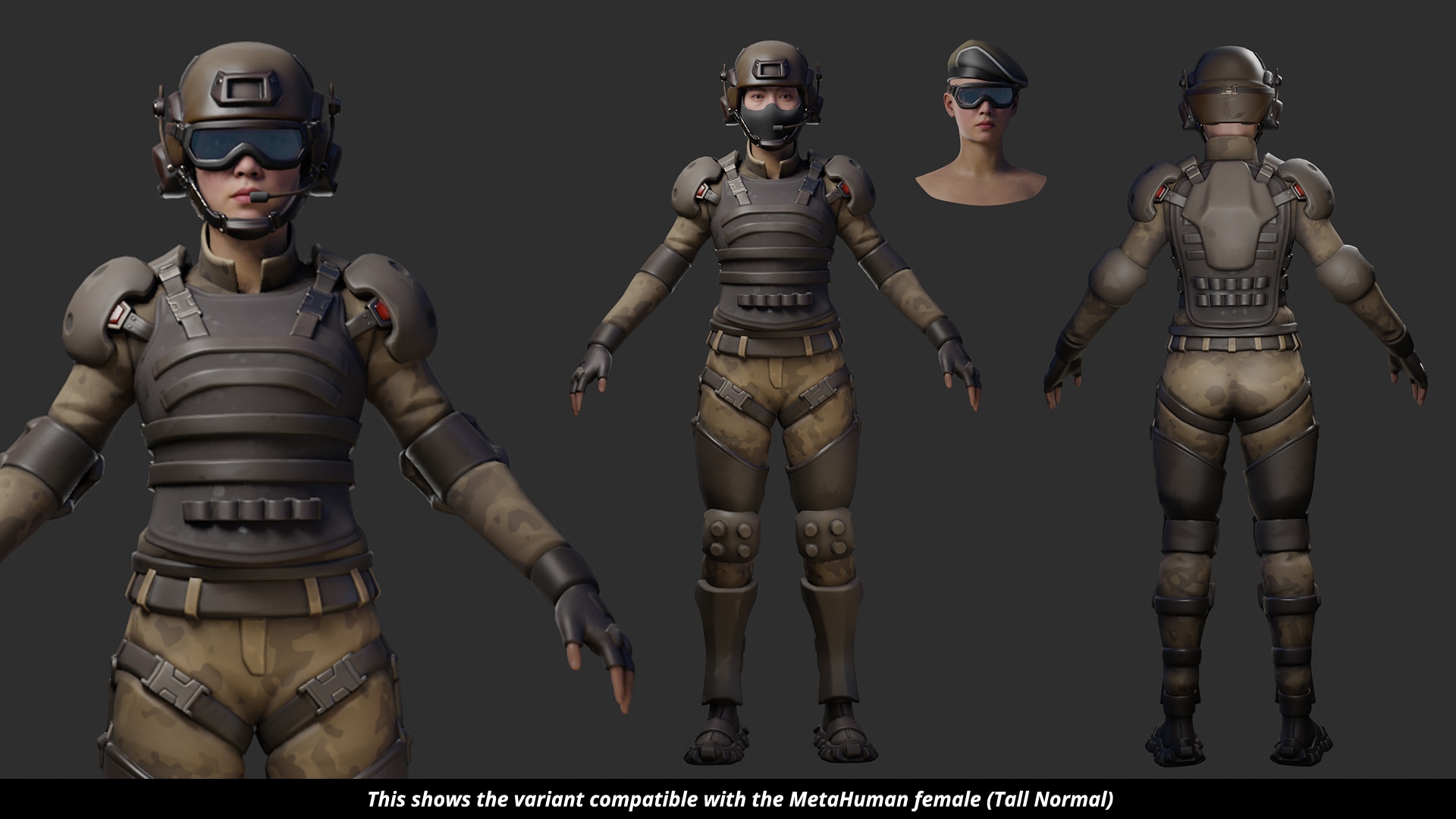Stylized Military Female in Characters - UE Marketplace