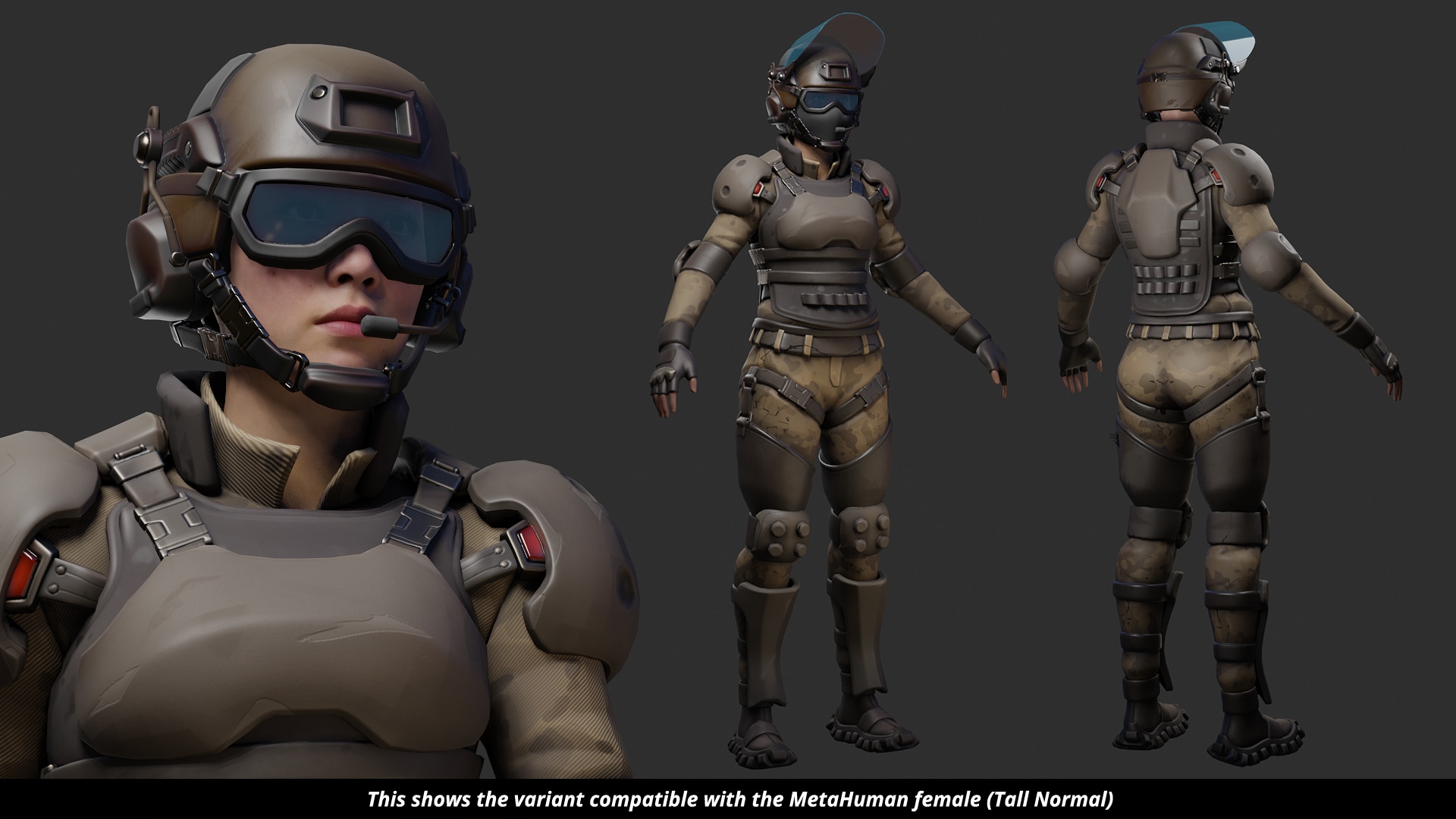 Stylized Military Female in Characters - UE Marketplace